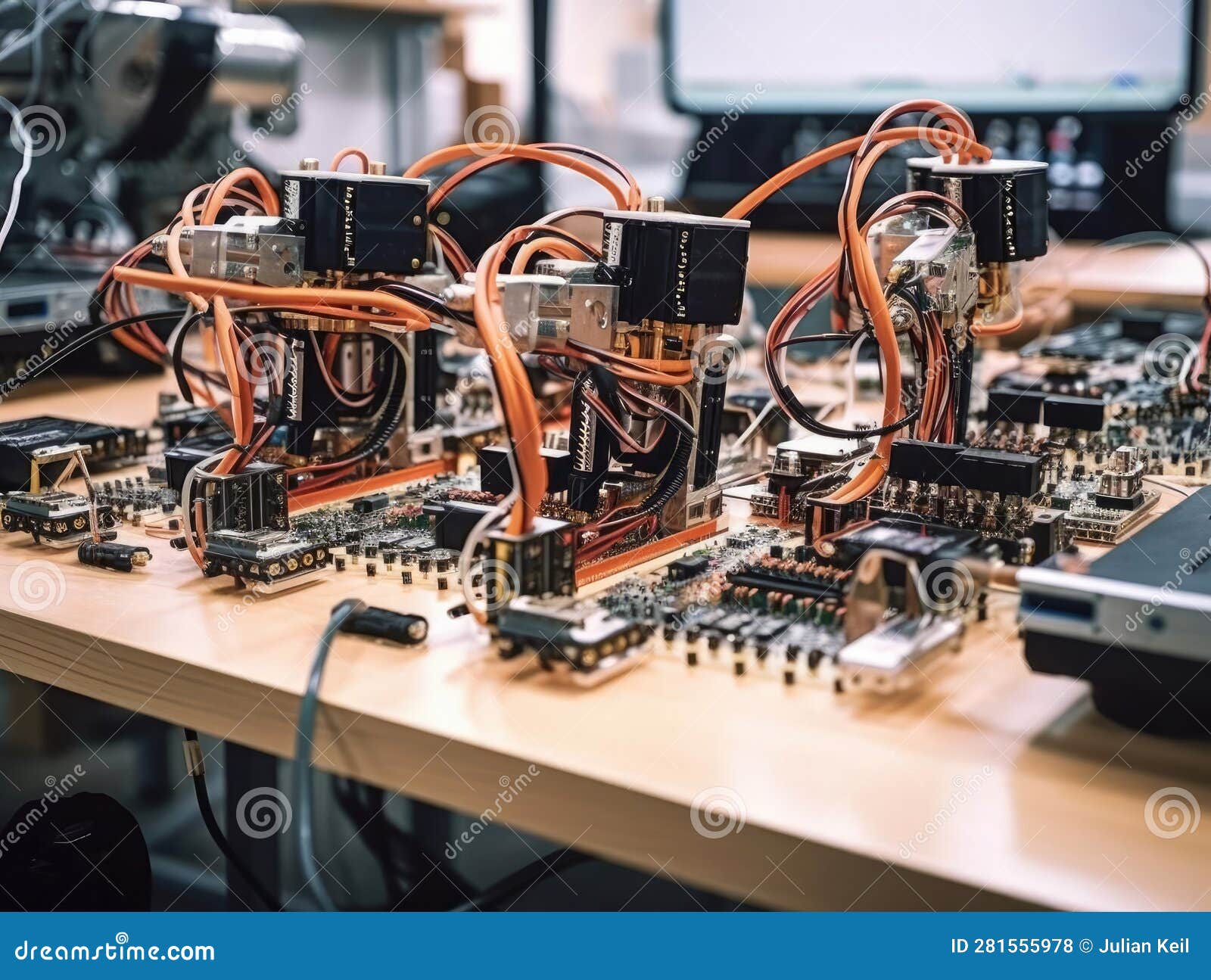 Engineers Testing AI Prototype in Lab Closeup Stock Illustration ...