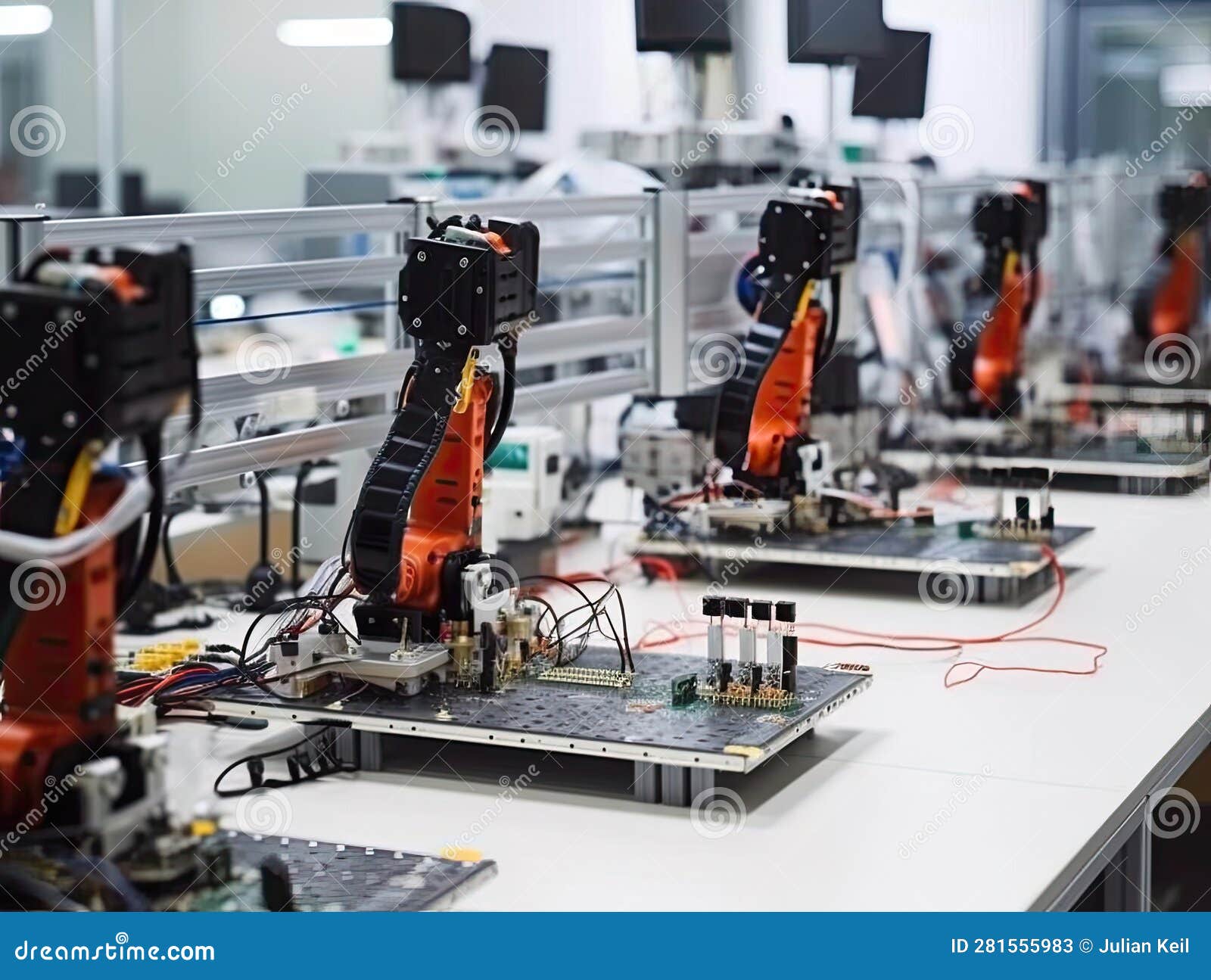 Engineers Testing AI Prototype in Lab Closeup Stock Illustration ...