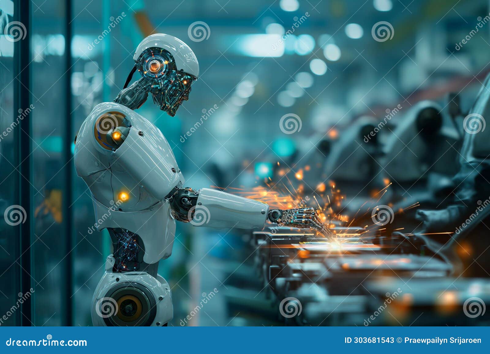 Futuristic Robotics In Modern Factories , AI Integration And Automation ...