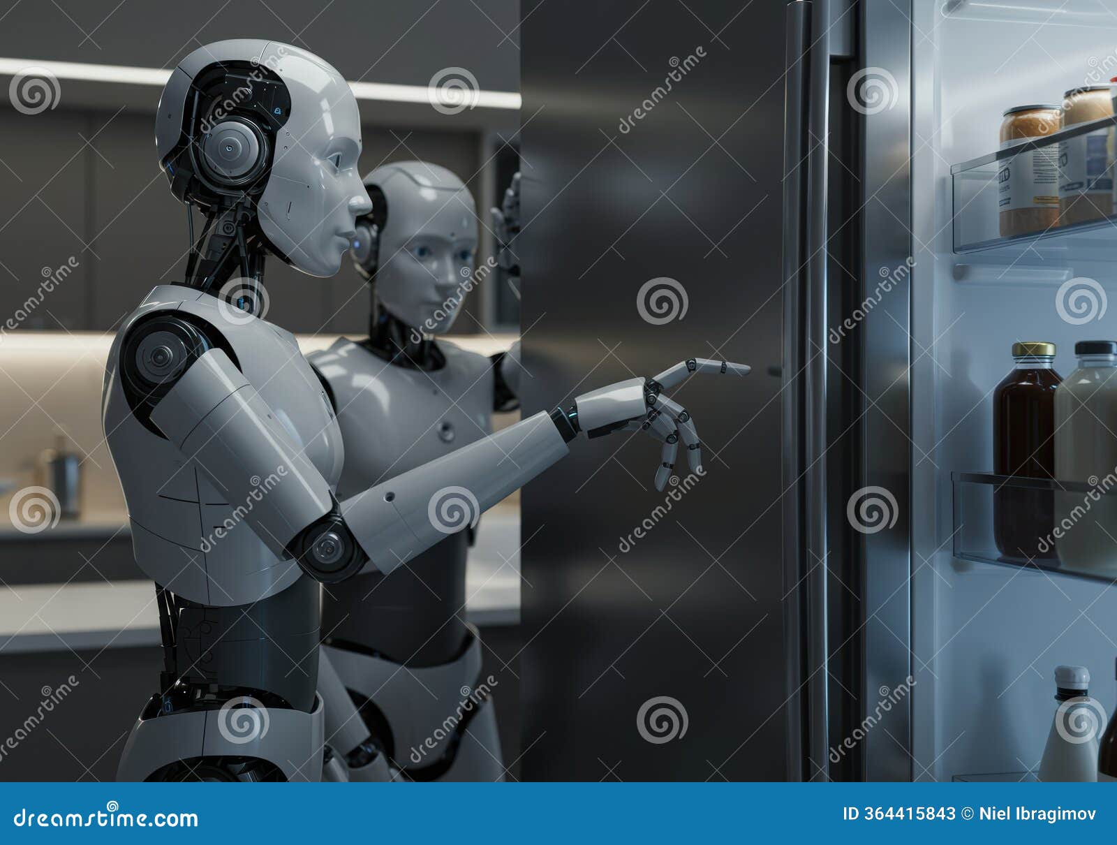 Robots Exploring Sandy Beach Stock Photography | CartoonDealer.com ...