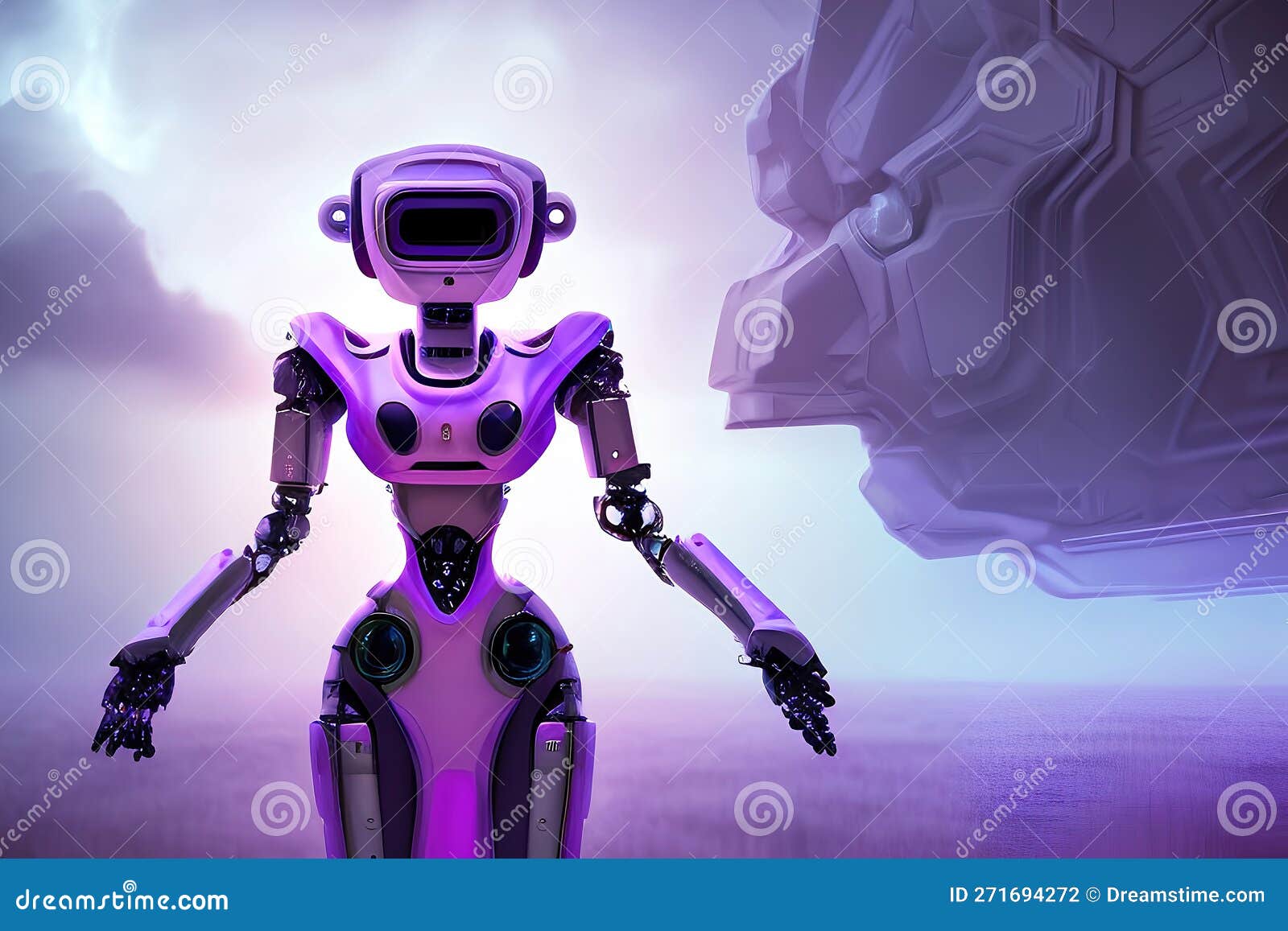 Futuristic Robots, Technology Background with Technological Cybernetics ...