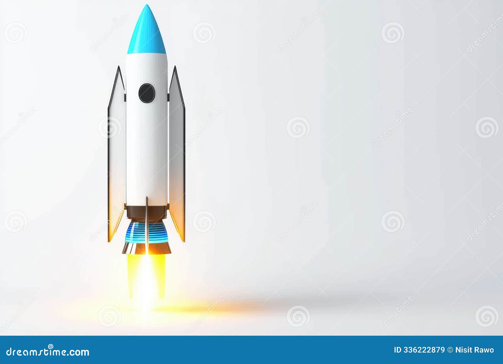 A Futuristic Rocket with a Glowing Blue Engine, Cutting-edge Space ...