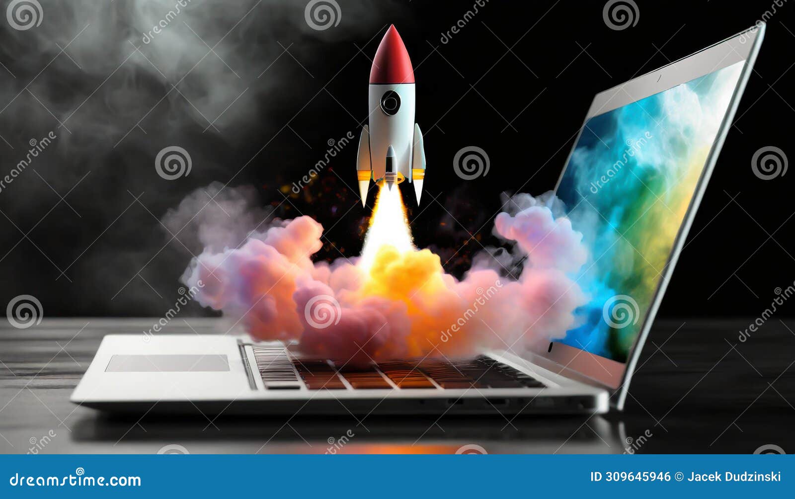 Take Off - Launching Rocket, Portrait Format Royalty-Free Stock ...