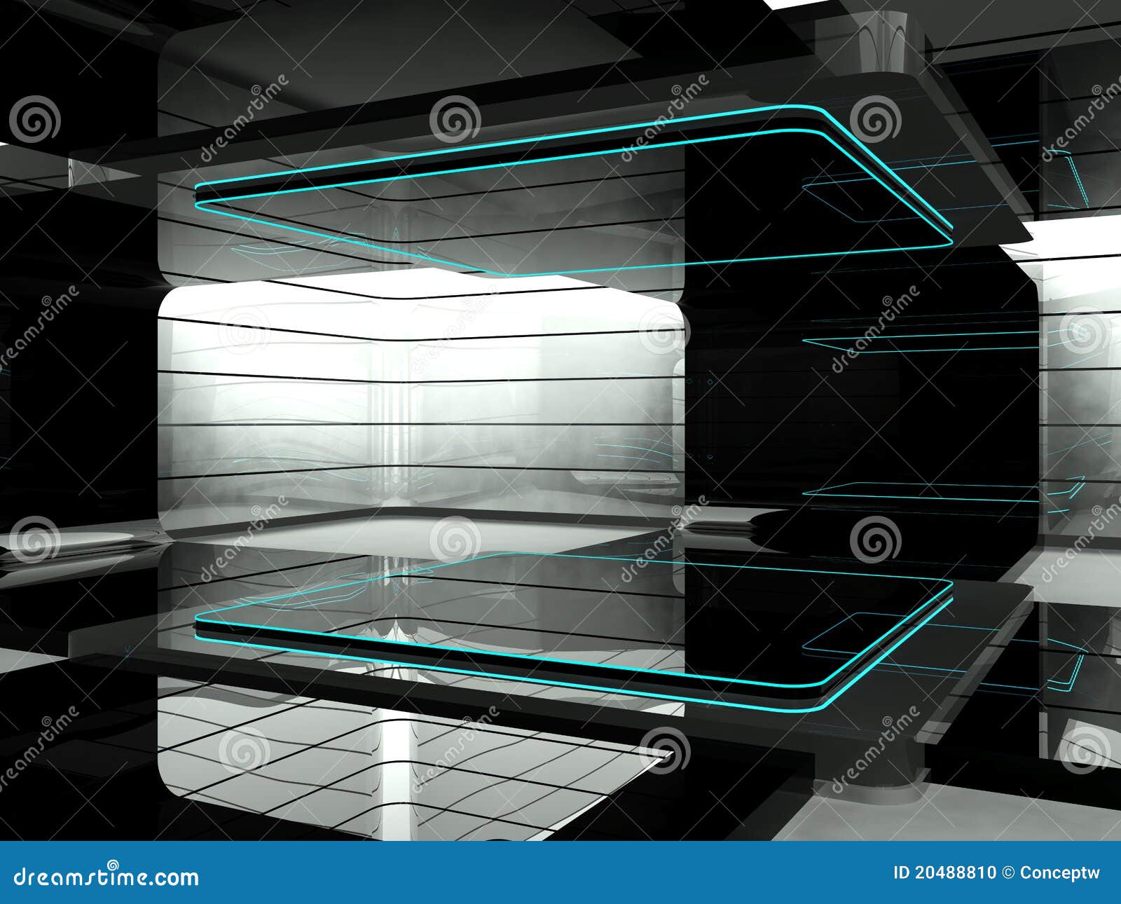Futuristic room stock illustration. Illustration of futuristic - 20488810