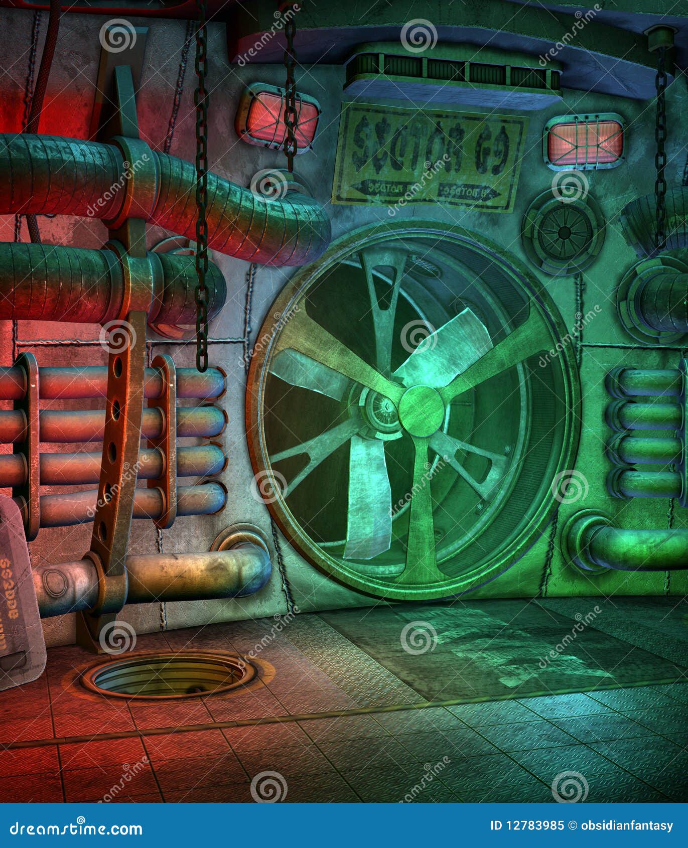 Futuristic room 4 stock illustration. Illustration of green - 12783985