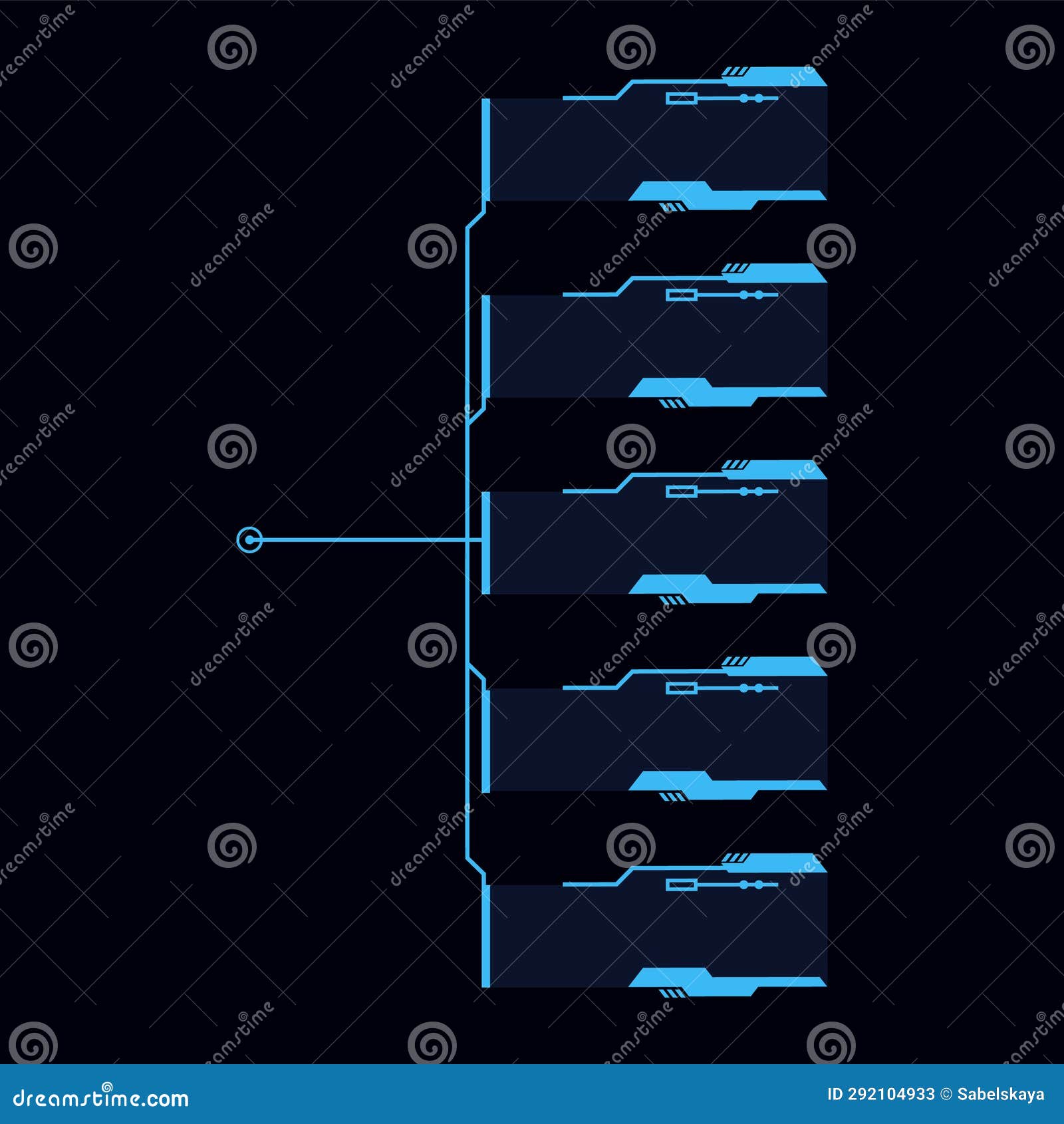 Futuristic Root Directory Frame or List of Files Vector Illustration ...