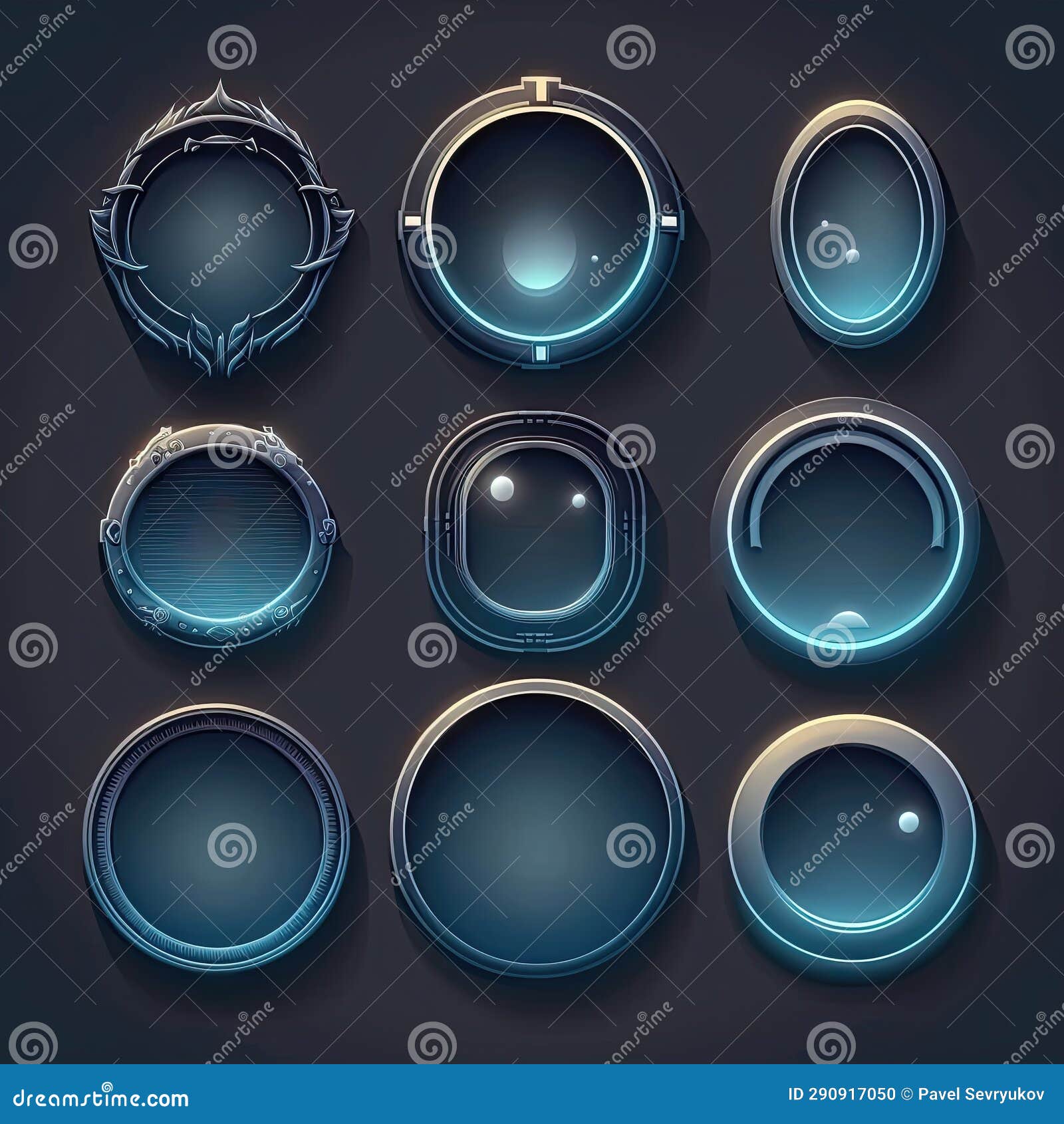 Futuristic Round Frame Game Ai Generated Stock Illustration ...