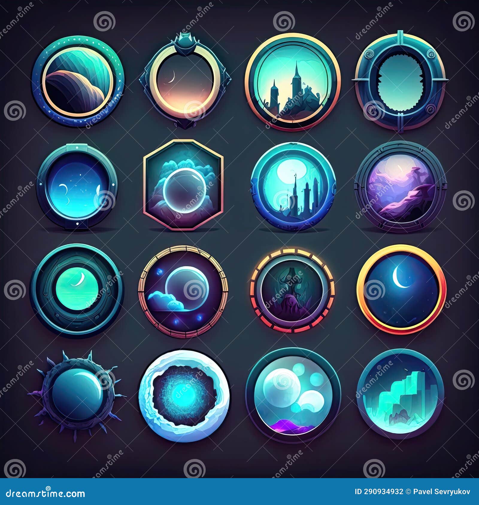 Futuristic Round Frame Game Ai Generated Stock Illustration ...