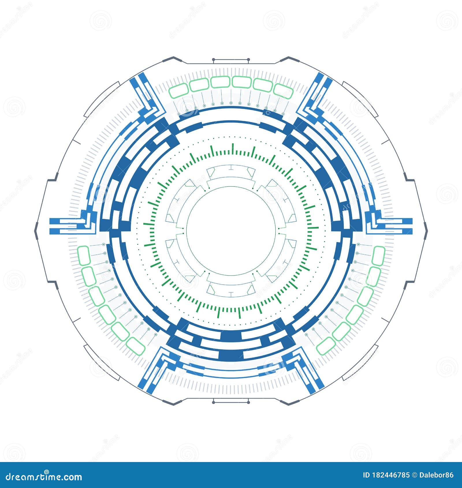Futuristic Round Gauge for Hud Interface Stock Vector - Illustration of ...