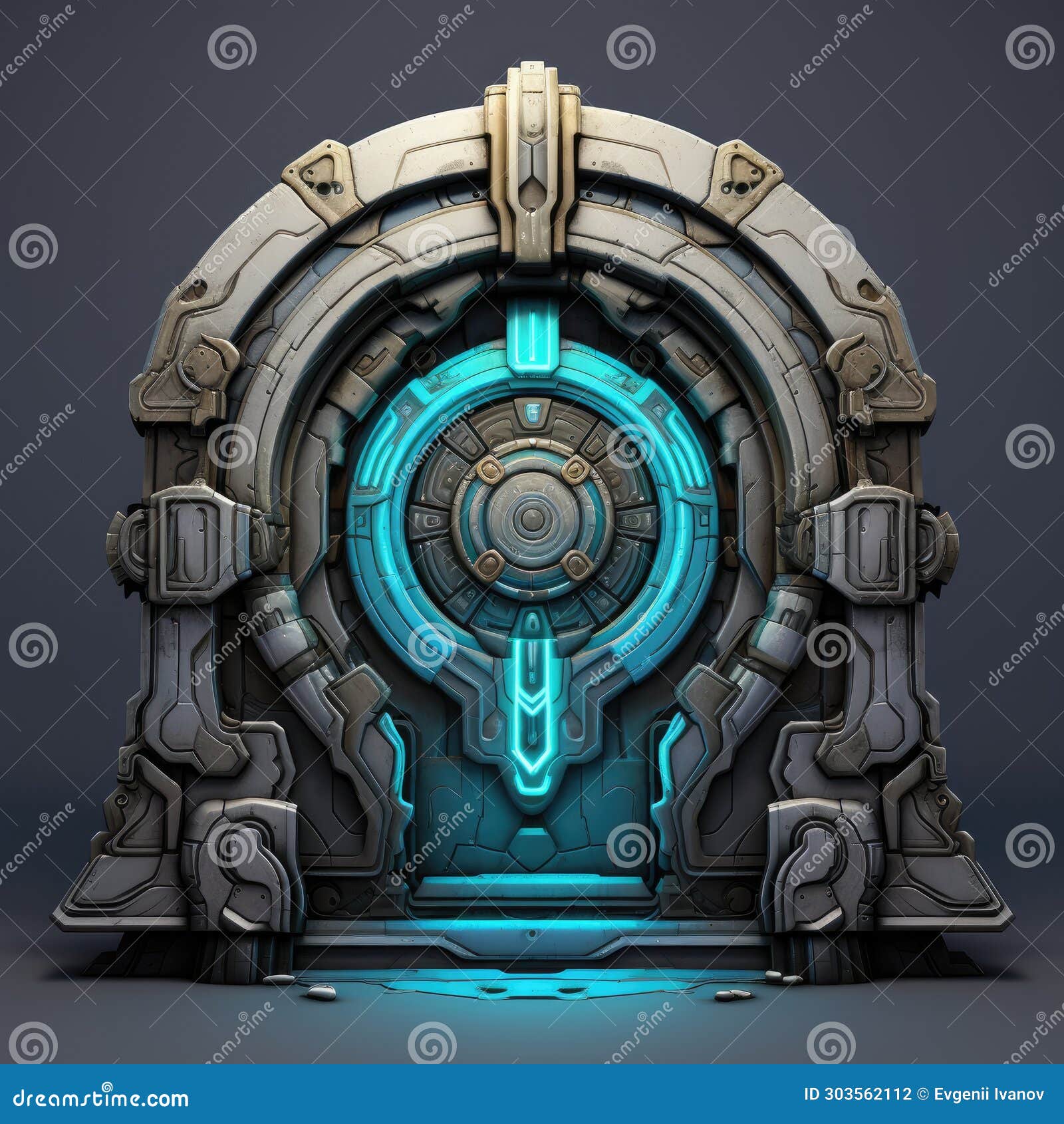 Futuristic Round Portal Gate, Science Tunnel Sci-fi Gateway, Technology ...