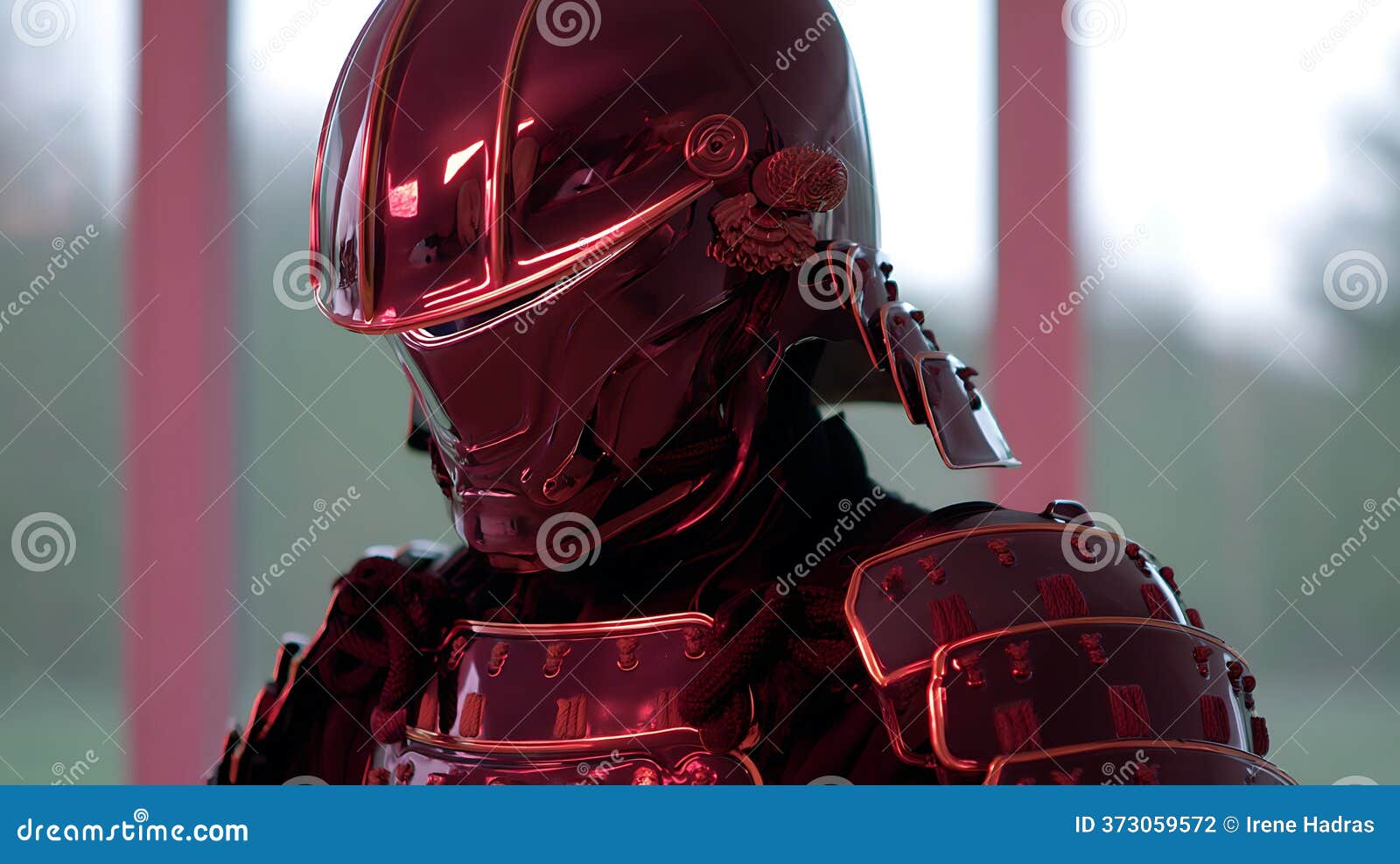 Futuristic Samurai Warrior With Neon Circuits Stock Photo ...