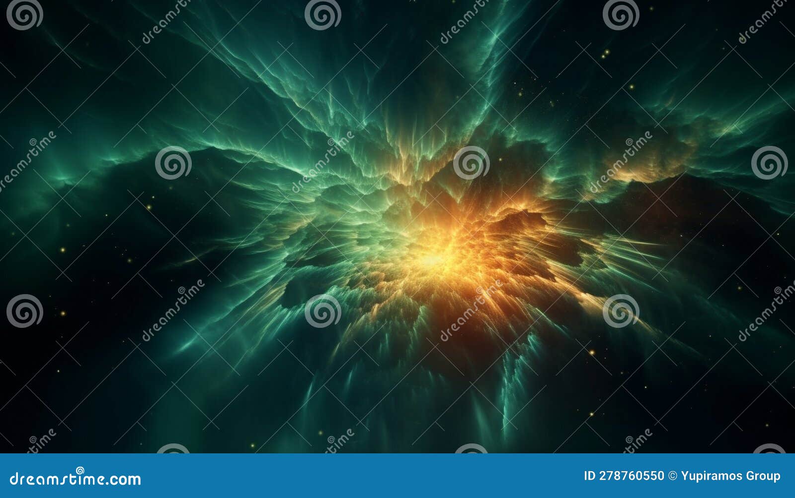 Futuristic Satellite Orbits Glowing Planet in Abstract Galaxy Backdrop ...