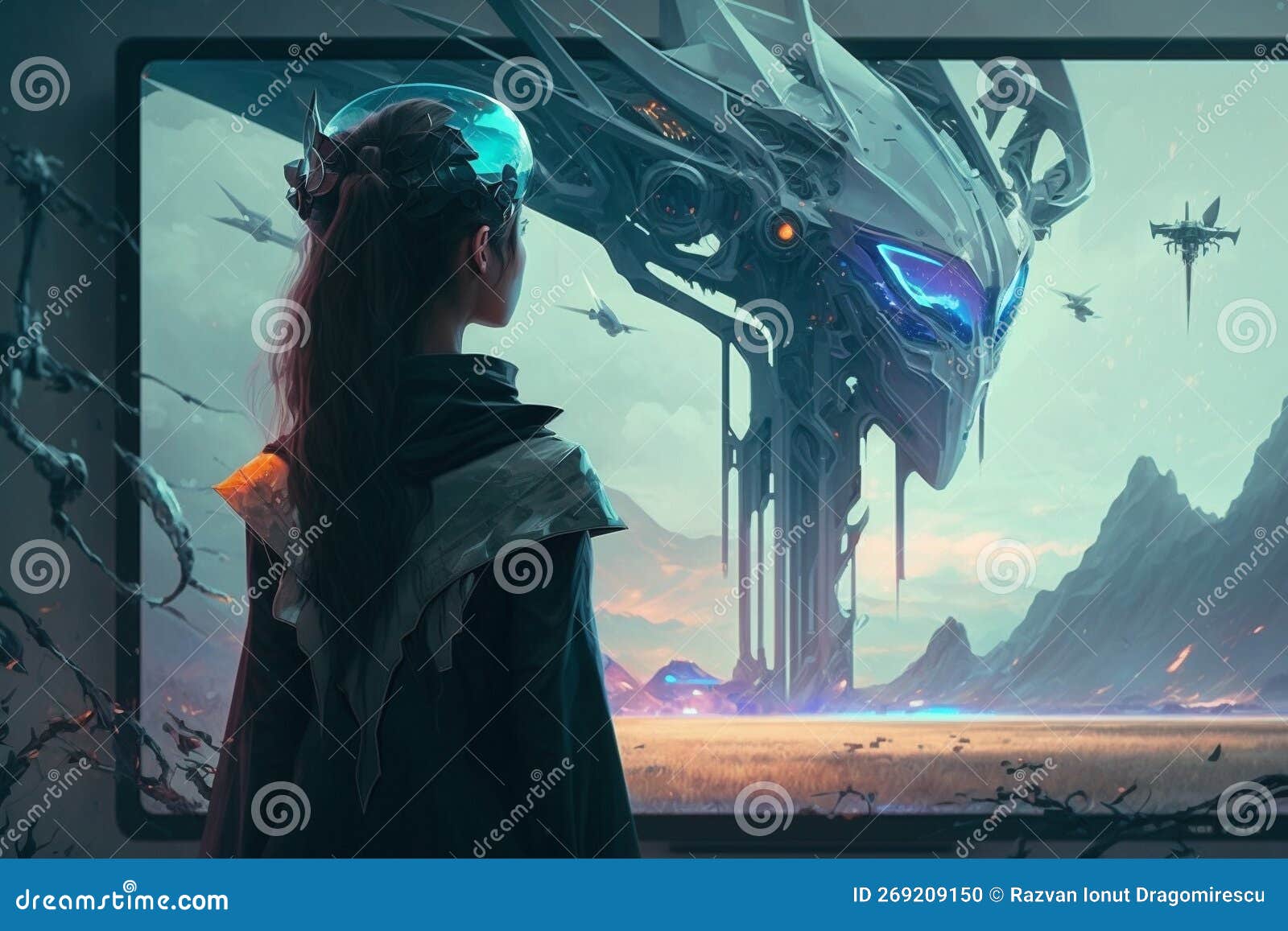 Futuristic Scenery with 3D Elements, Featuring Advanced Buildings and ...