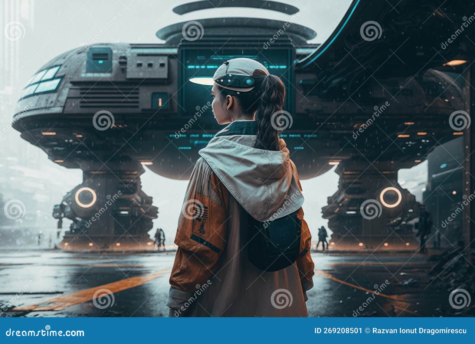 Futuristic Scenery with 3D Elements, Featuring Advanced Buildings and ...