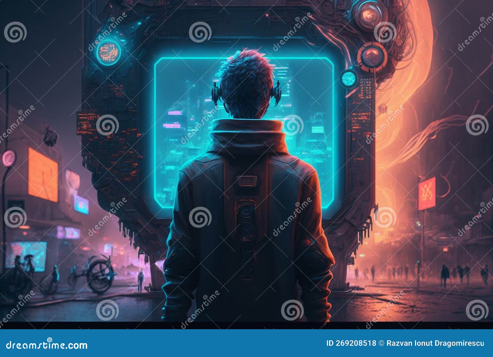 Futuristic Scenery with 3D Elements, Featuring Advanced Buildings and ...