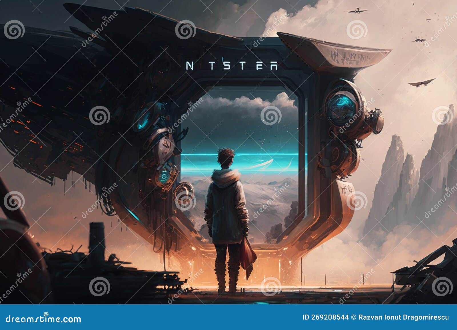 Futuristic Scenery with 3D Elements, Featuring Advanced Buildings and ...