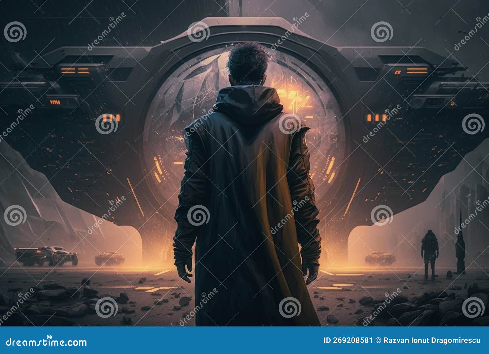 Futuristic Scenery with 3D Elements, Featuring Advanced Buildings and ...