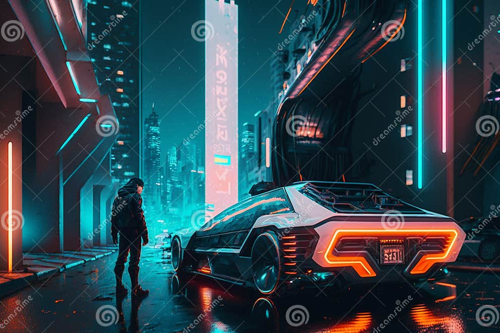 Futuristic Scenery with 3D Elements, Featuring Advanced Buildings and ...