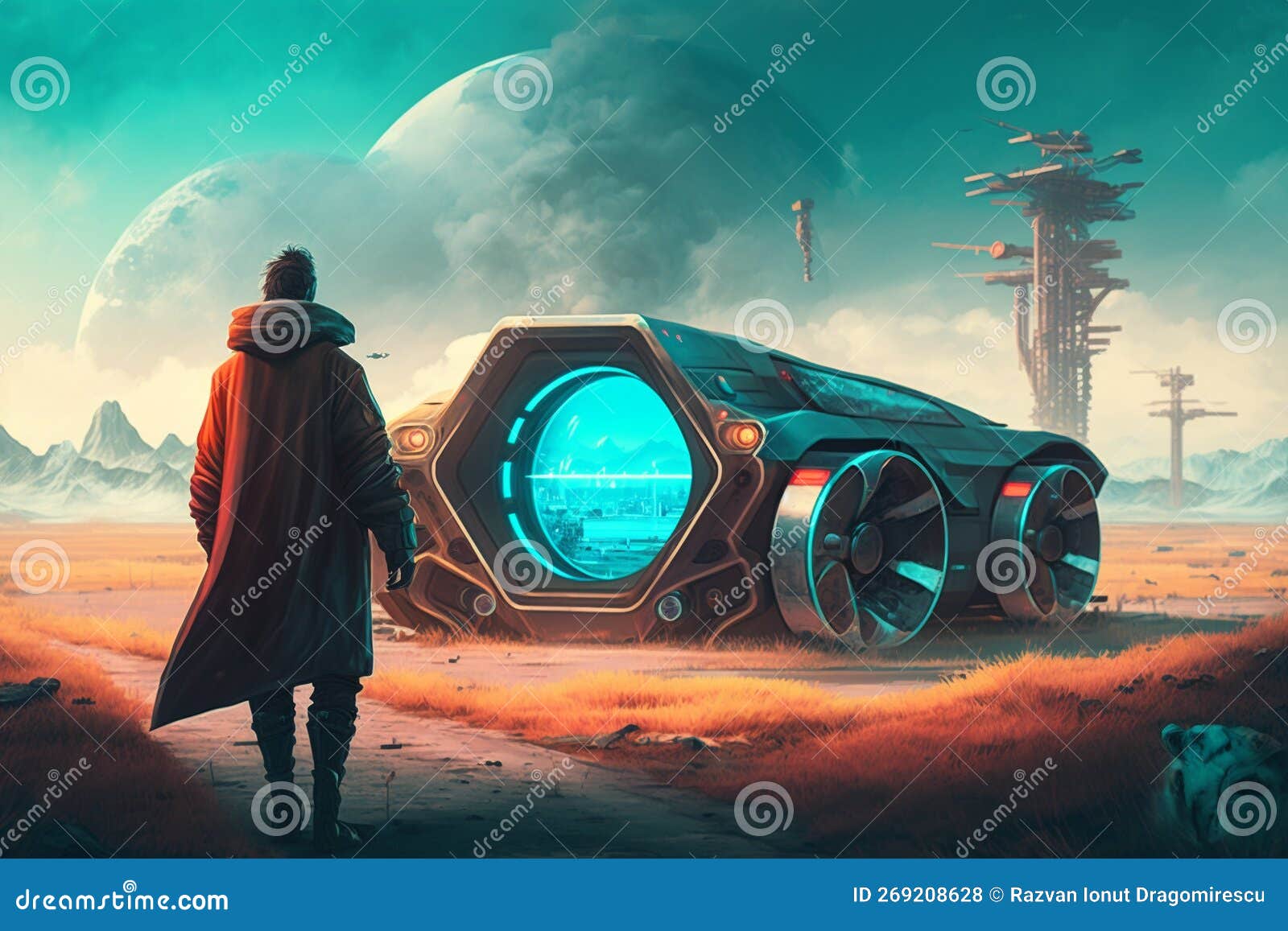 Futuristic Scenery with 3D Elements, Featuring Advanced Buildings and ...
