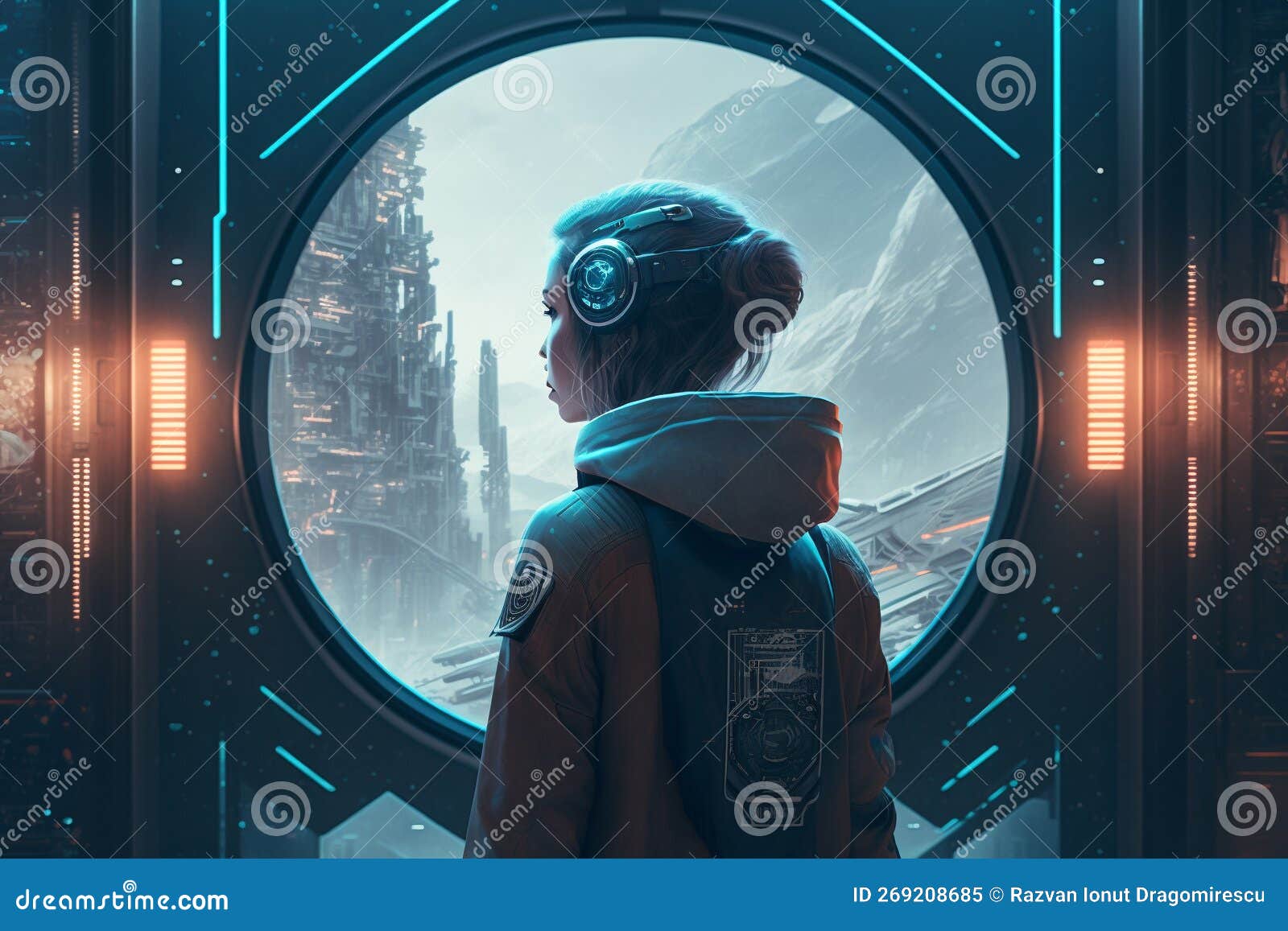 Futuristic Scenery with 3D Elements, Featuring Advanced Buildings and ...