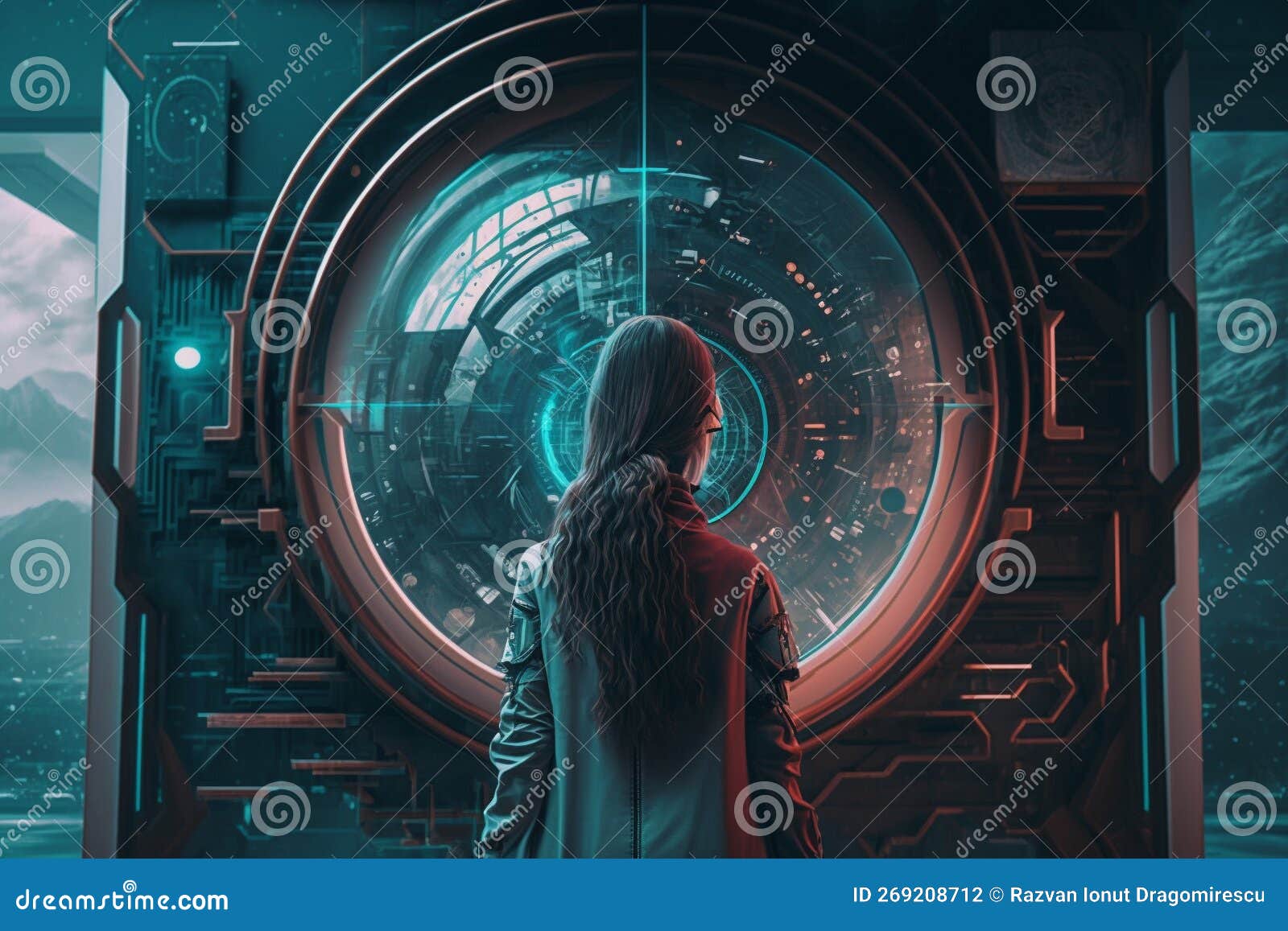 Futuristic Scenery with 3D Elements, Featuring Advanced Buildings and ...