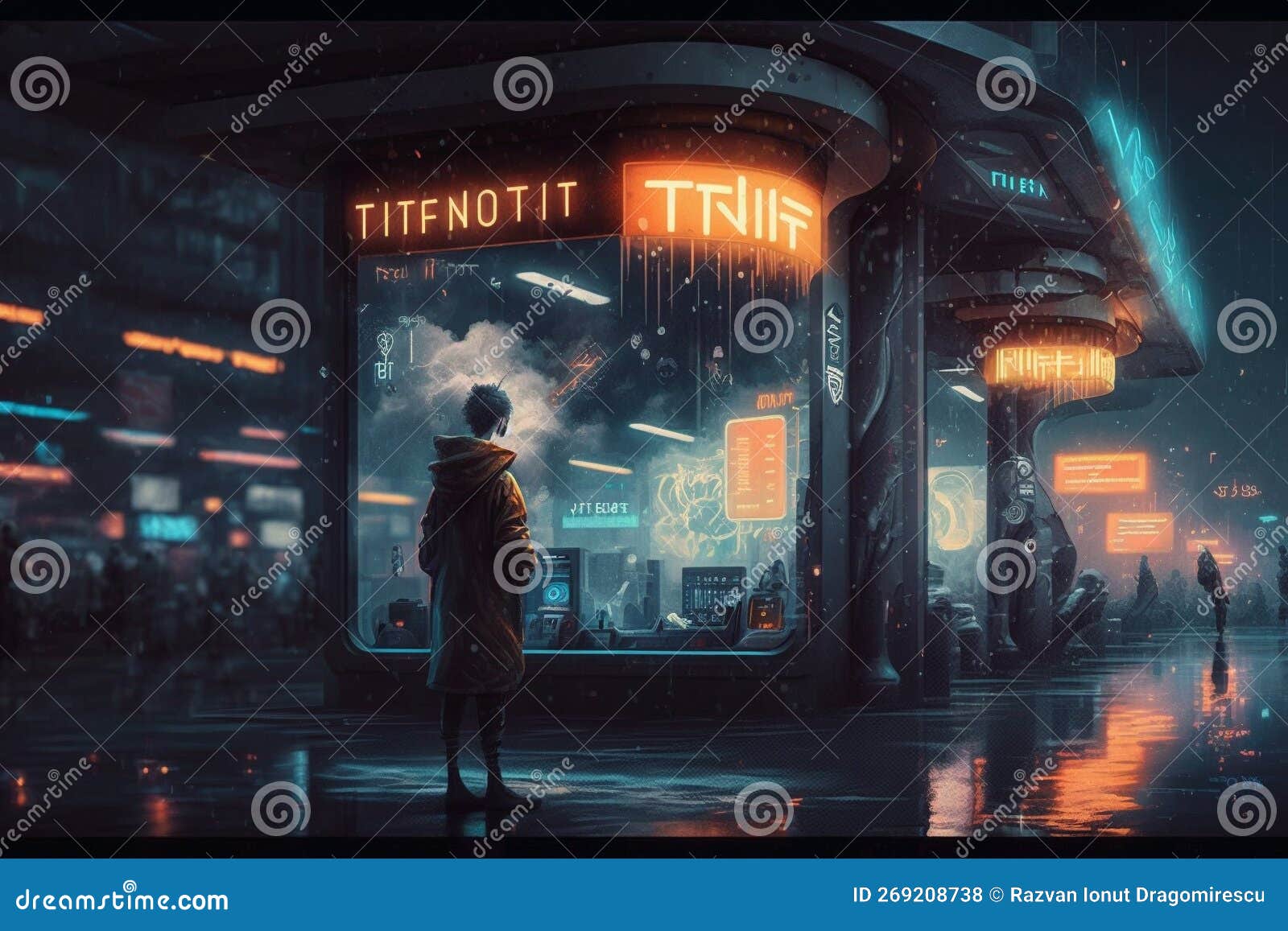 Futuristic Scenery with 3D Elements, Featuring Advanced Buildings and ...