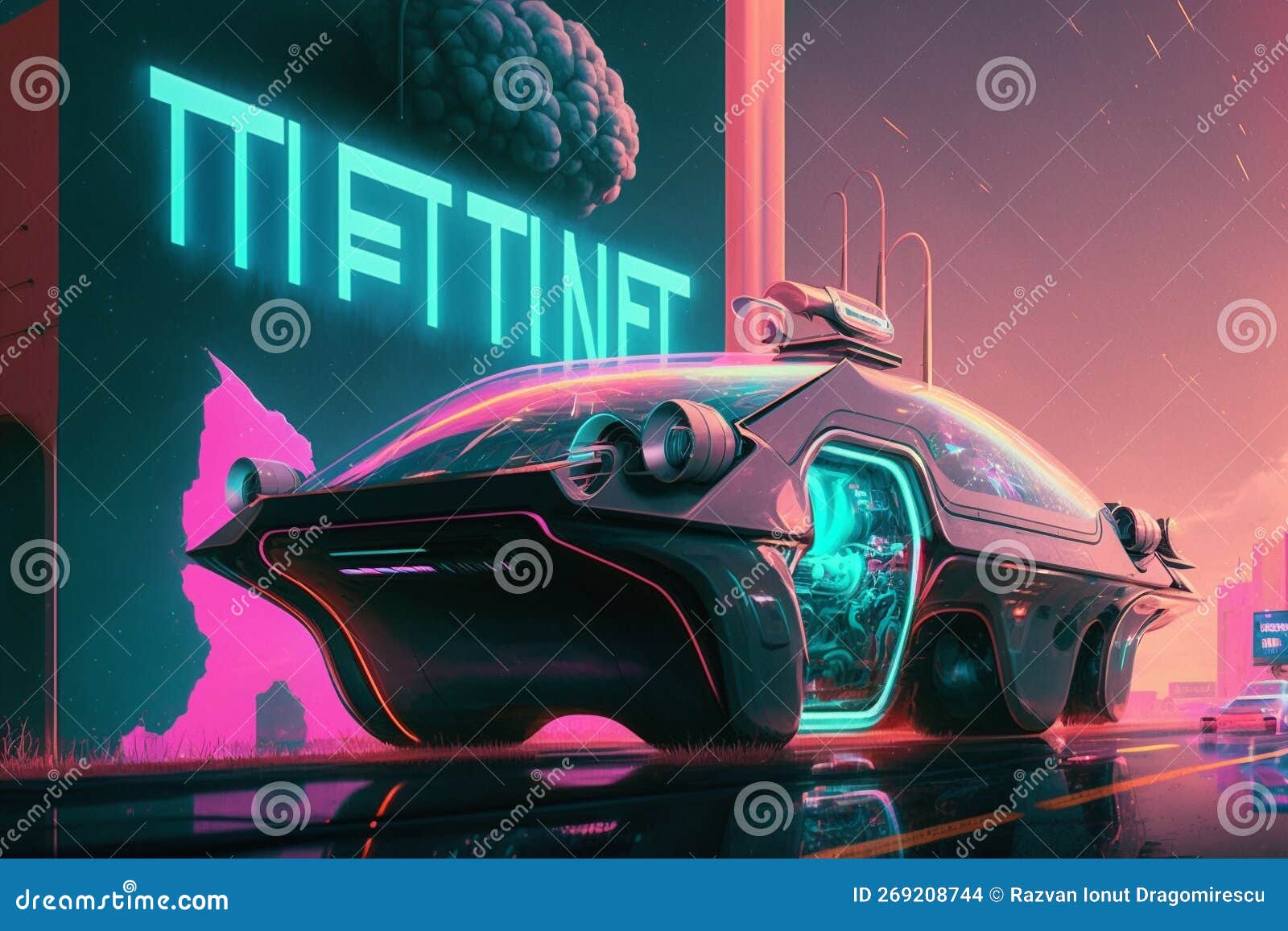 Futuristic Scenery with 3D Elements, Featuring Advanced Buildings and ...