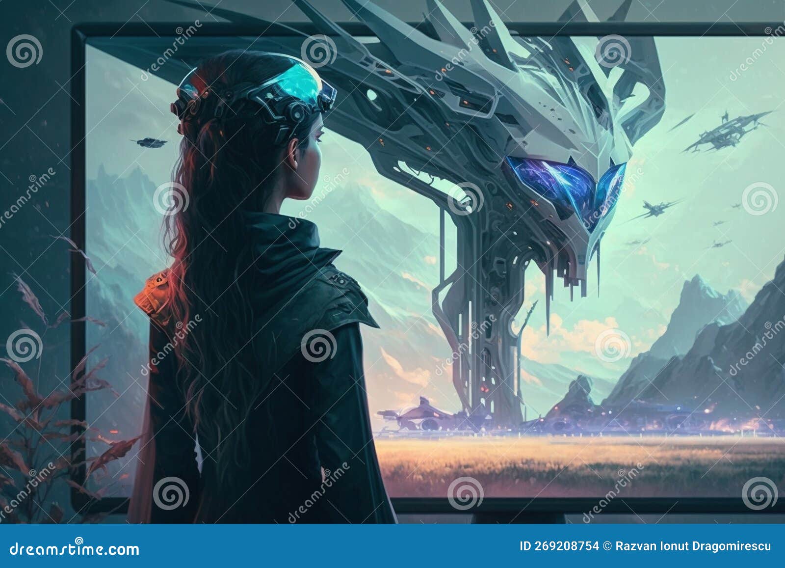 Futuristic Scenery with 3D Elements, Featuring Advanced Buildings and ...