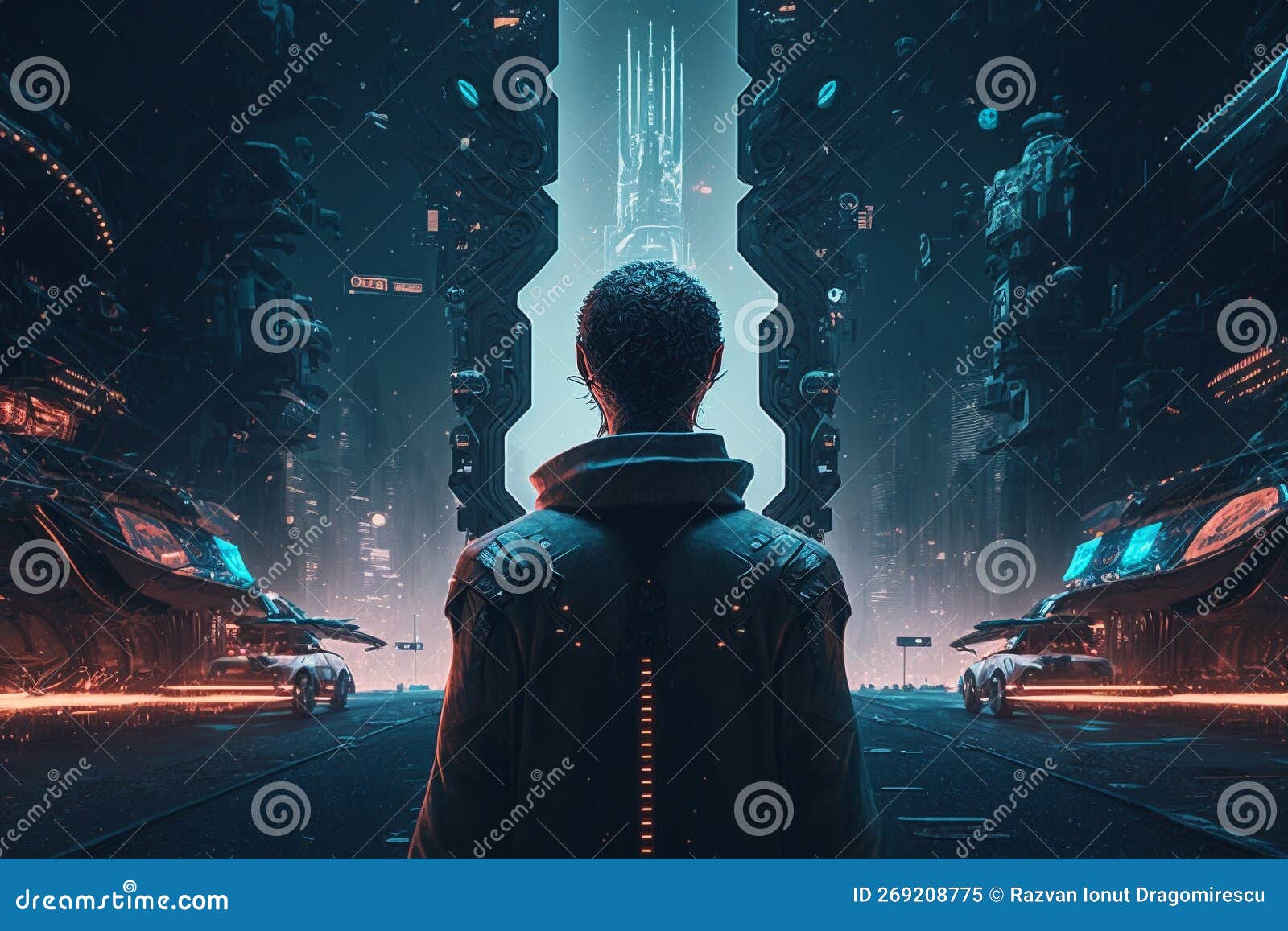 Futuristic Scenery with 3D Elements, Featuring Advanced Buildings and ...