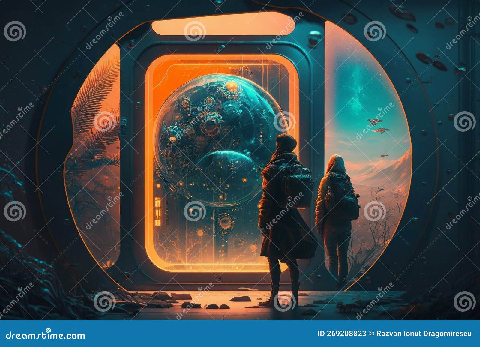 Futuristic Scenery with 3D Elements, Featuring Advanced Buildings and ...