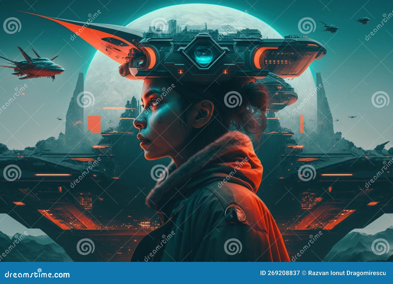 Futuristic Scenery with 3D Elements, Featuring Advanced Buildings and ...