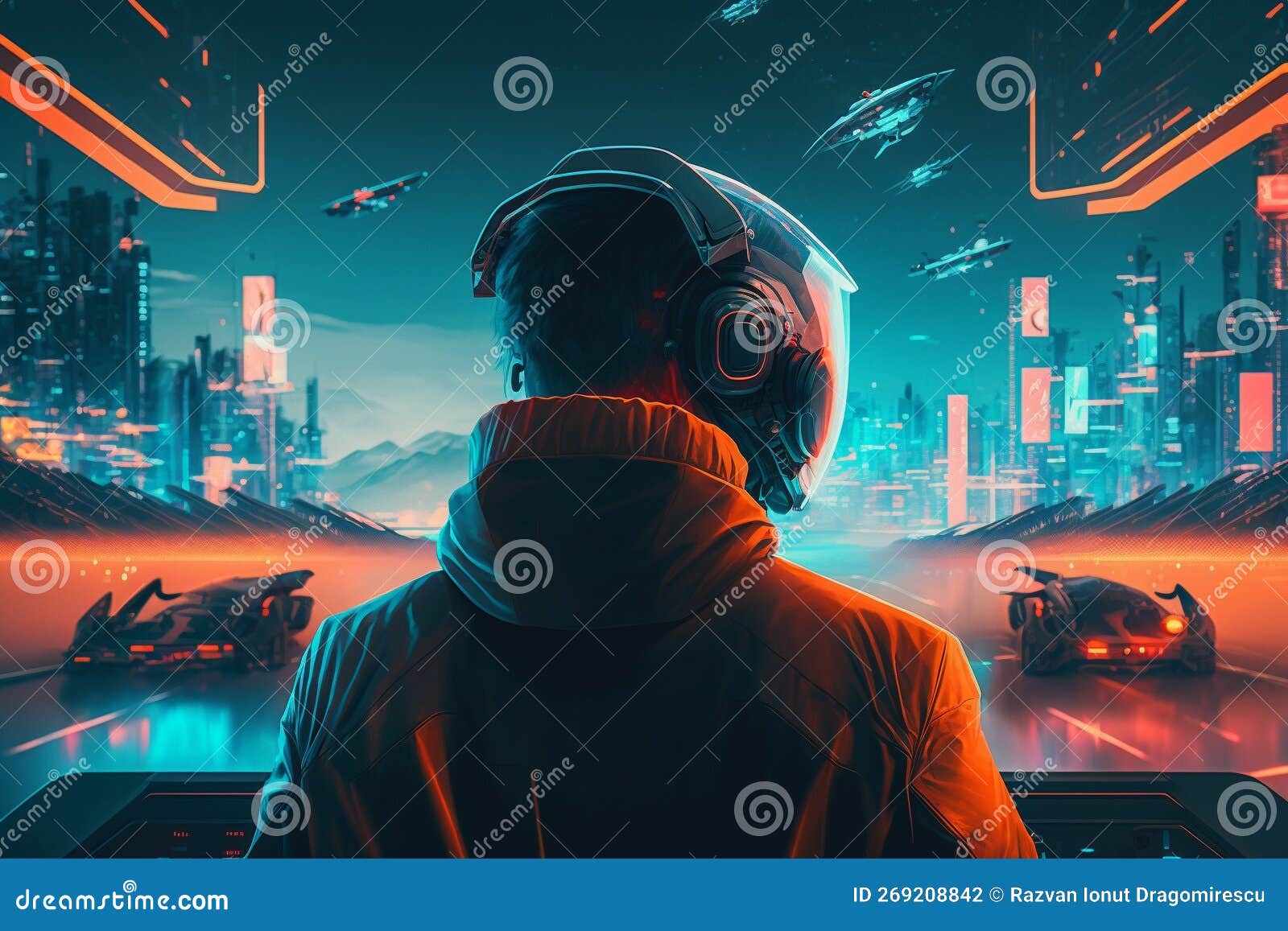 Futuristic Scenery with 3D Elements, Featuring Advanced Buildings and ...