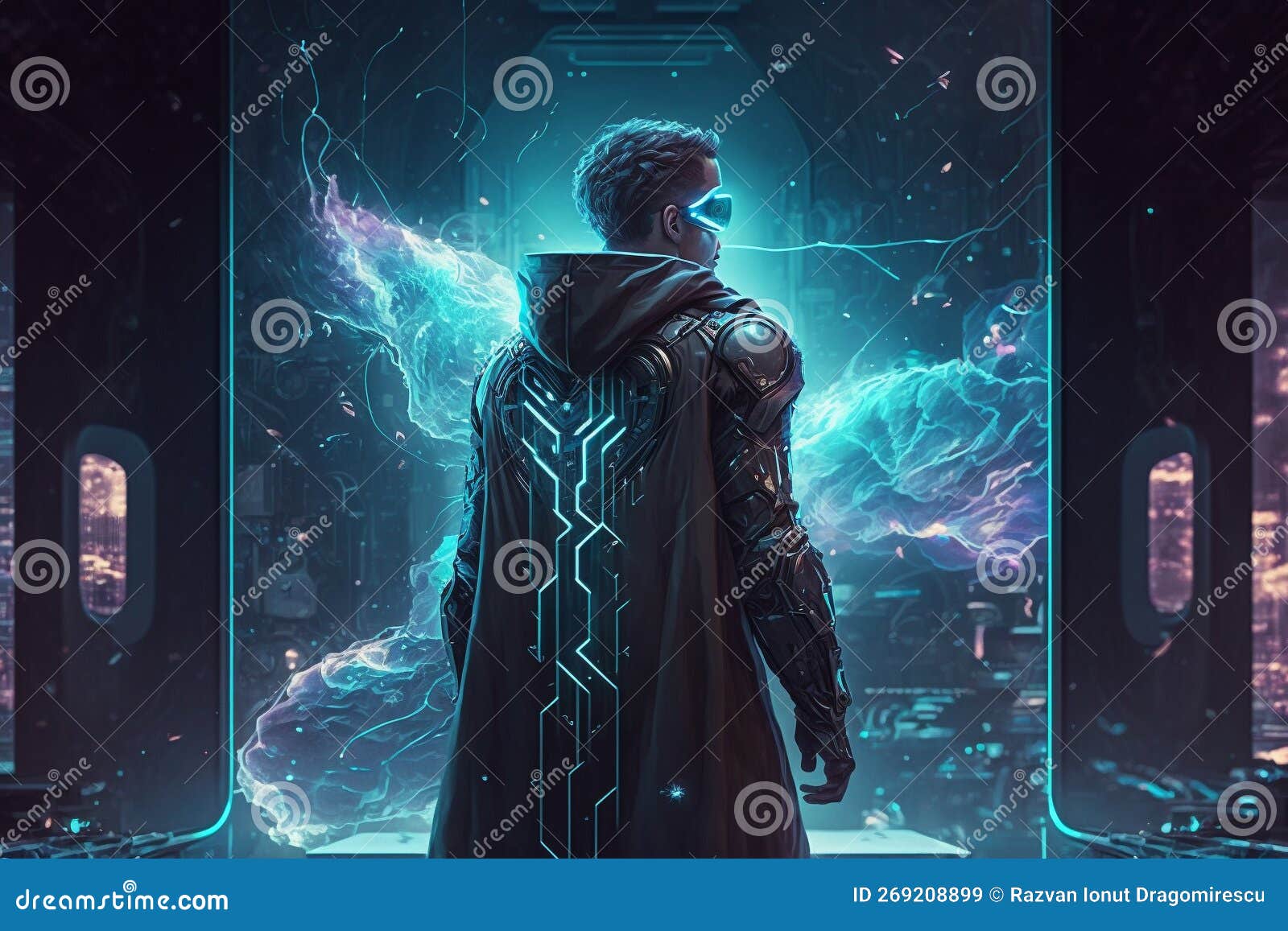 Futuristic Scenery with 3D Elements, Featuring Advanced Buildings and ...