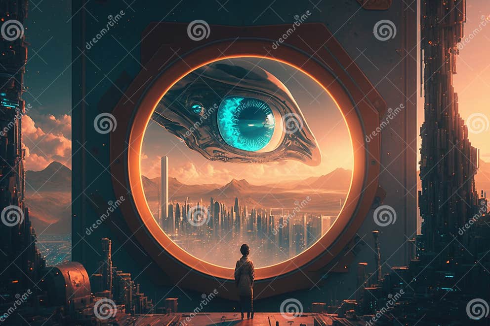 Futuristic Scenery with 3D Elements, Featuring Advanced Buildings and ...