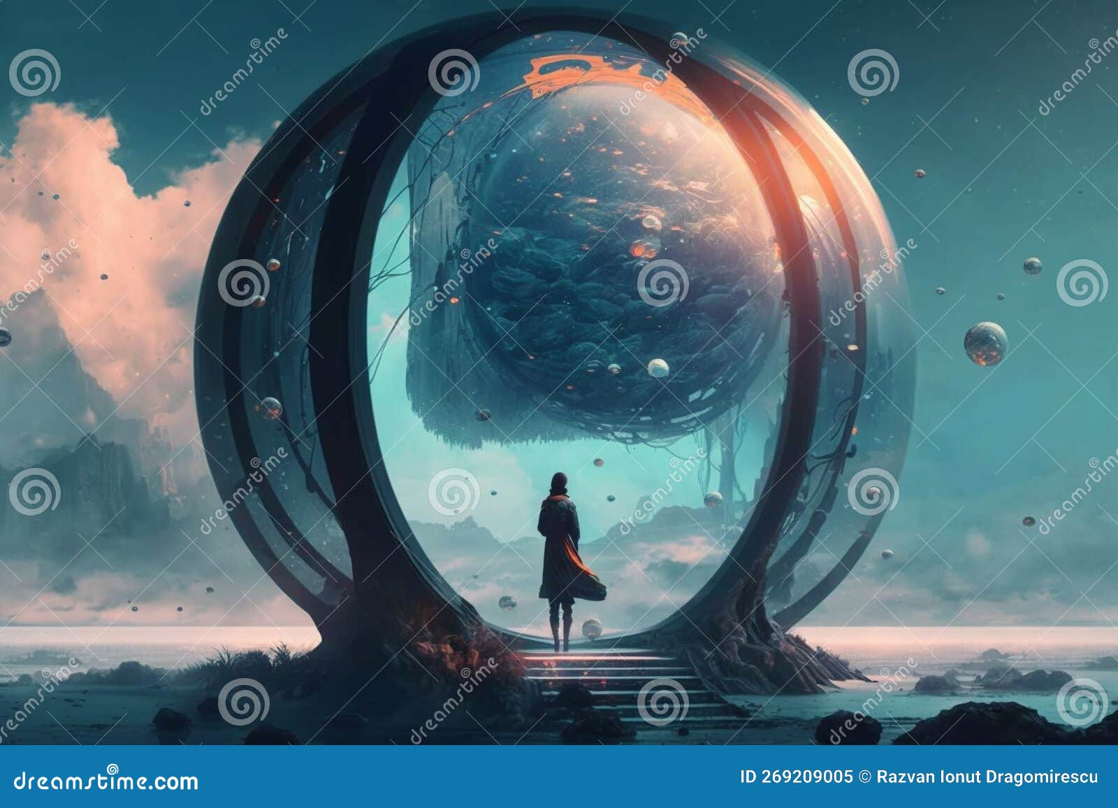 Futuristic Scenery with 3D Elements, Featuring Advanced Buildings and ...