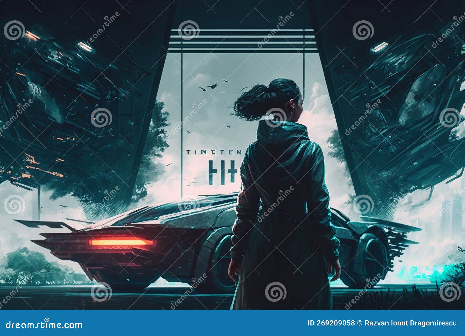 Futuristic Scenery with 3D Elements, Featuring Advanced Buildings and ...