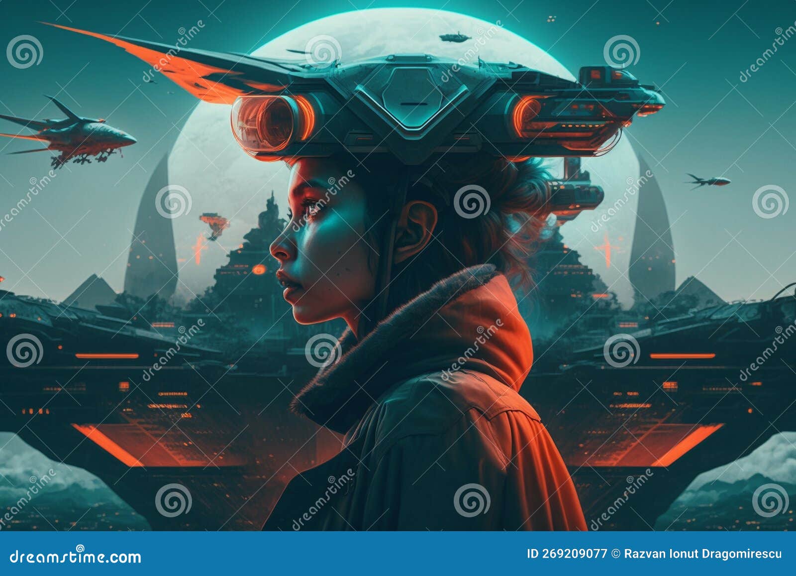 Futuristic Scenery with 3D Elements, Featuring Advanced Buildings and ...