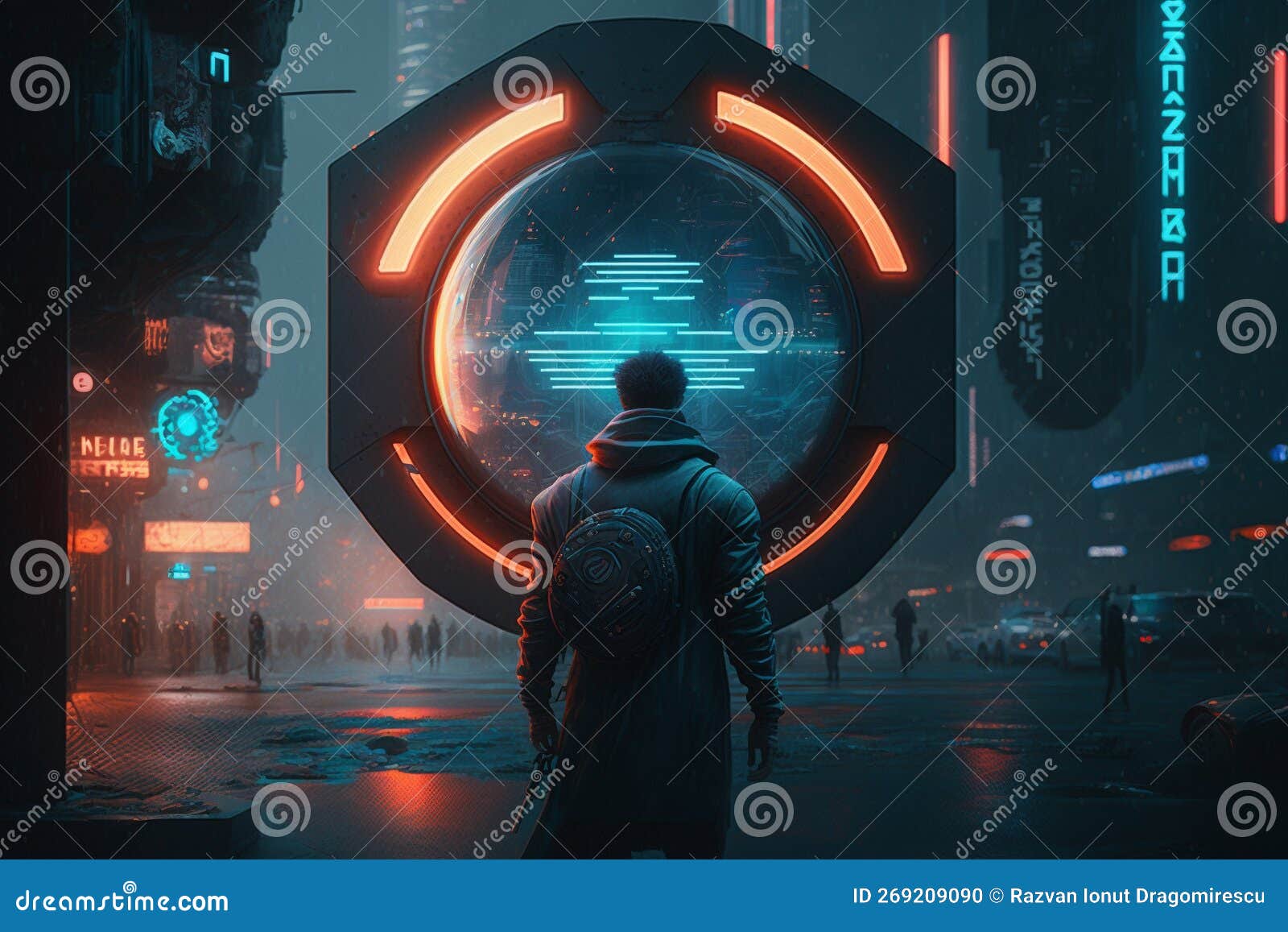 Futuristic Scenery with 3D Elements, Featuring Advanced Buildings and ...