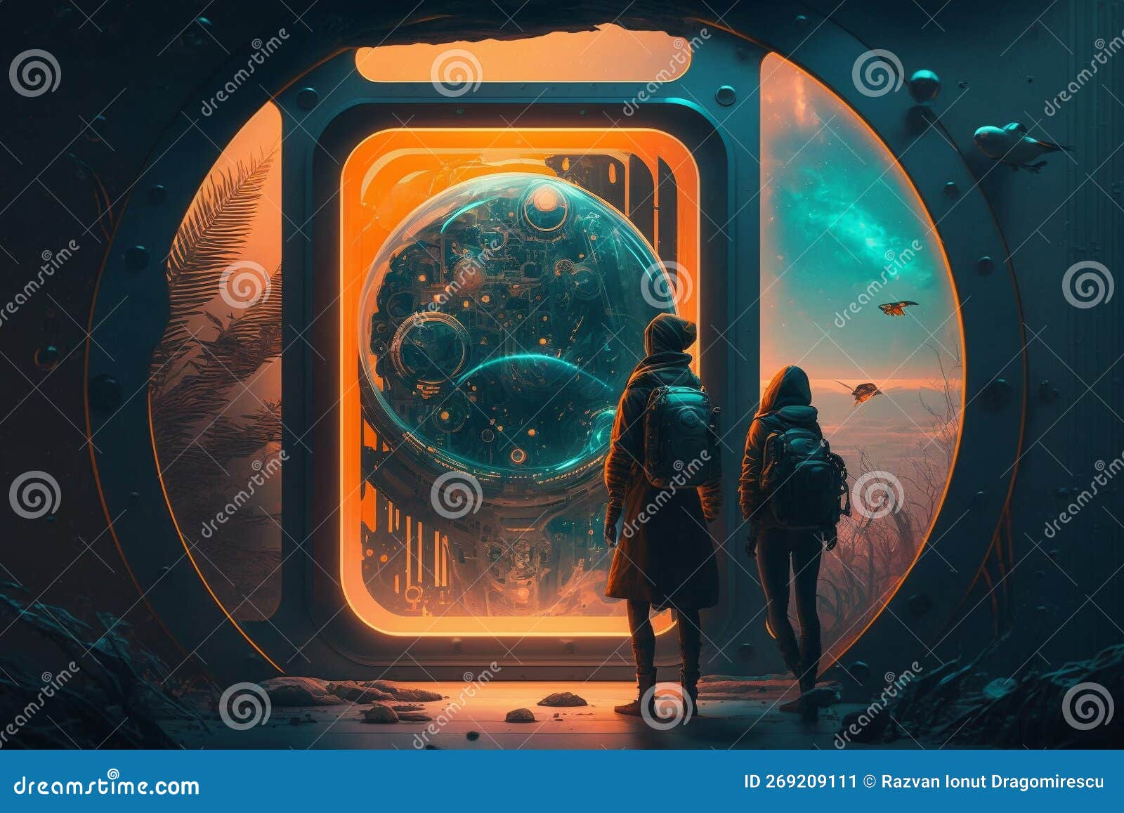 Futuristic Scenery with 3D Elements, Featuring Advanced Buildings and ...