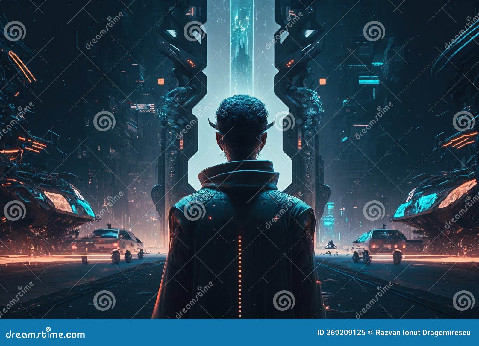 Futuristic Scenery with 3D Elements, Featuring Advanced Buildings and ...