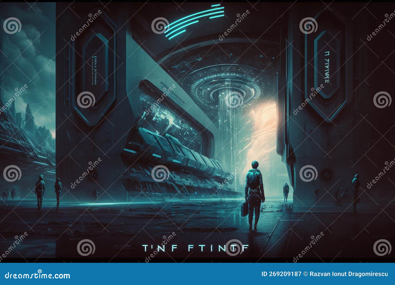 Futuristic Scenery with 3D Elements, Featuring Advanced Buildings and ...