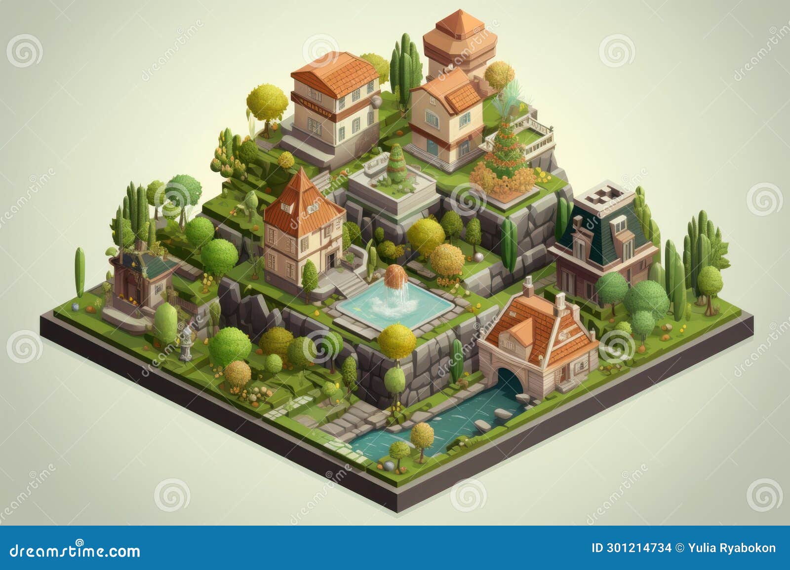 Futuristic Scheme of Green City. Generate Ai Stock Illustration ...