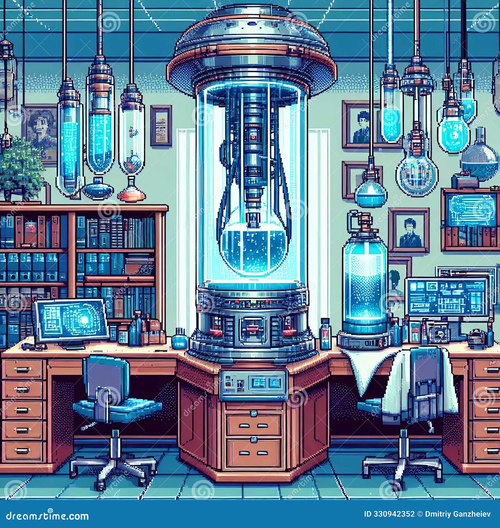 Futuristic Physics Class editorial photography. Illustration of people ...