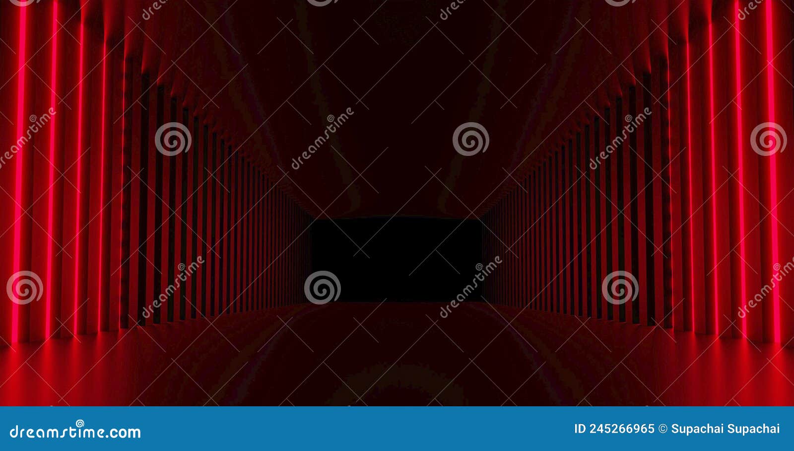 Futuristic Sci-fi Abstract Red Neon Light Shapes on Black Background ...