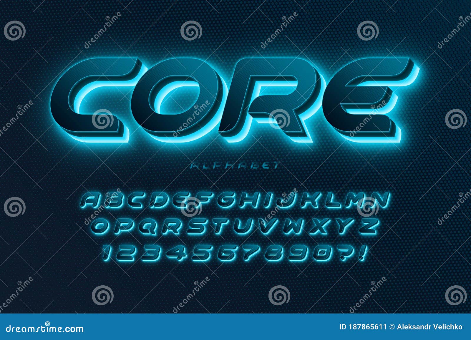 Futuristic Sci-fi Alphabet, Extra Glowing Space Design Stock Vector ...