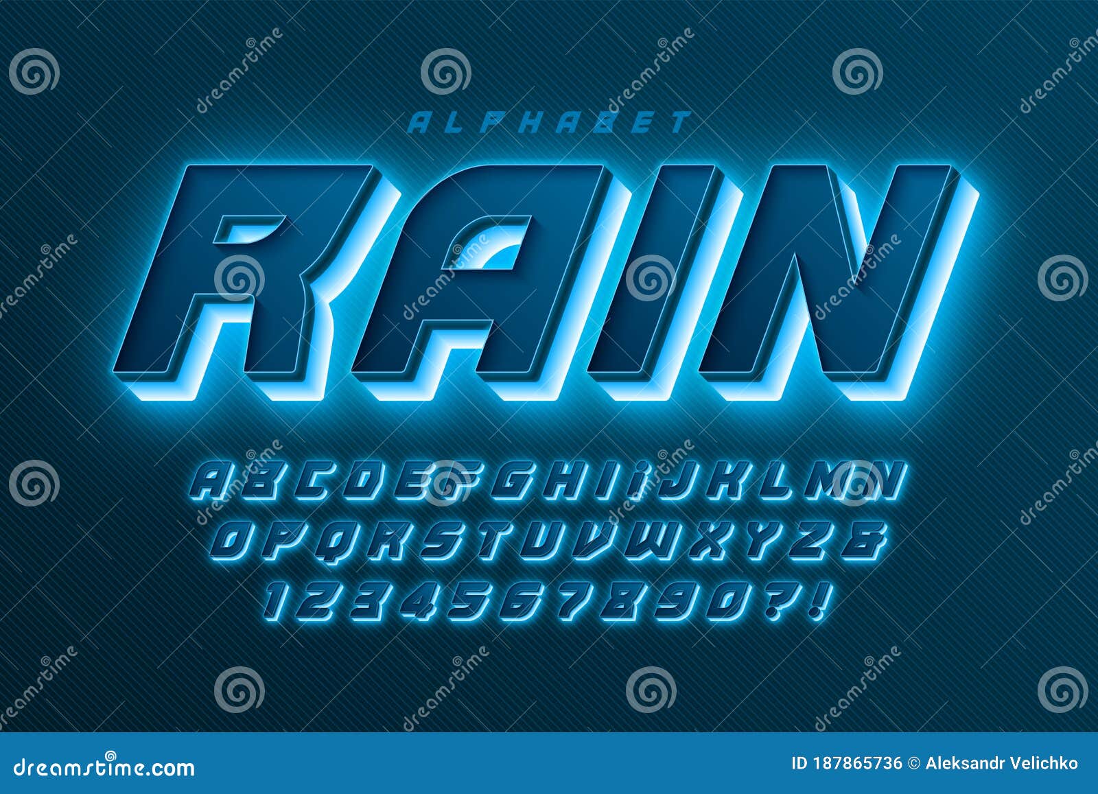 Futuristic Sci-fi Alphabet, Extra Glowing Space Design Stock Vector ...