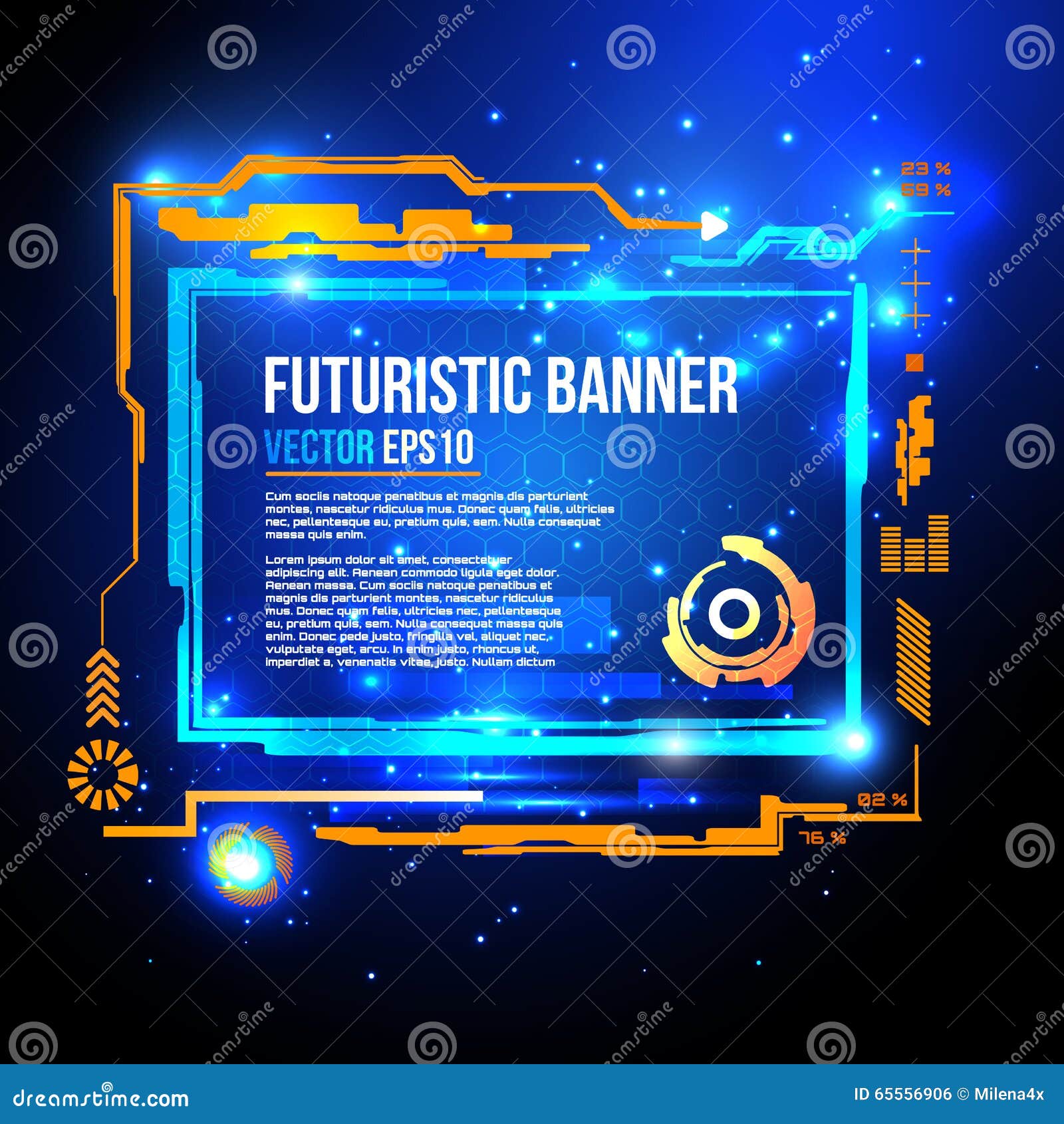 Futuristic Sci-fi Banner, Technology Background,interface, HUD, Vector ...