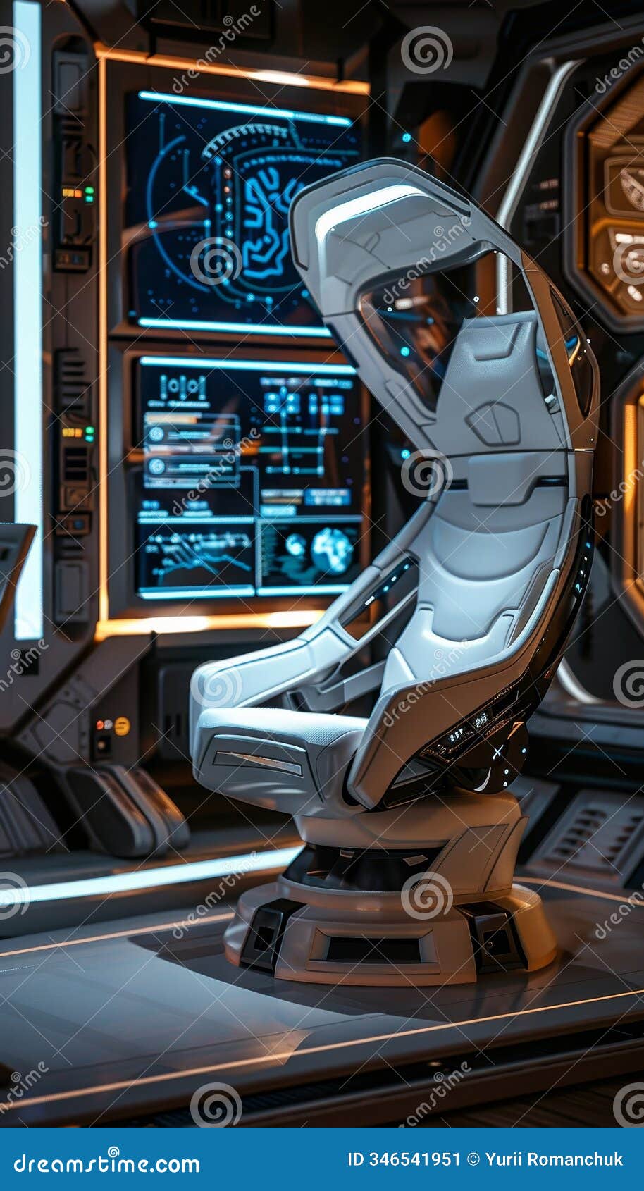 Futuristic Sci Fi Captain S Chair Featuring Sleek Design And Advanced ...