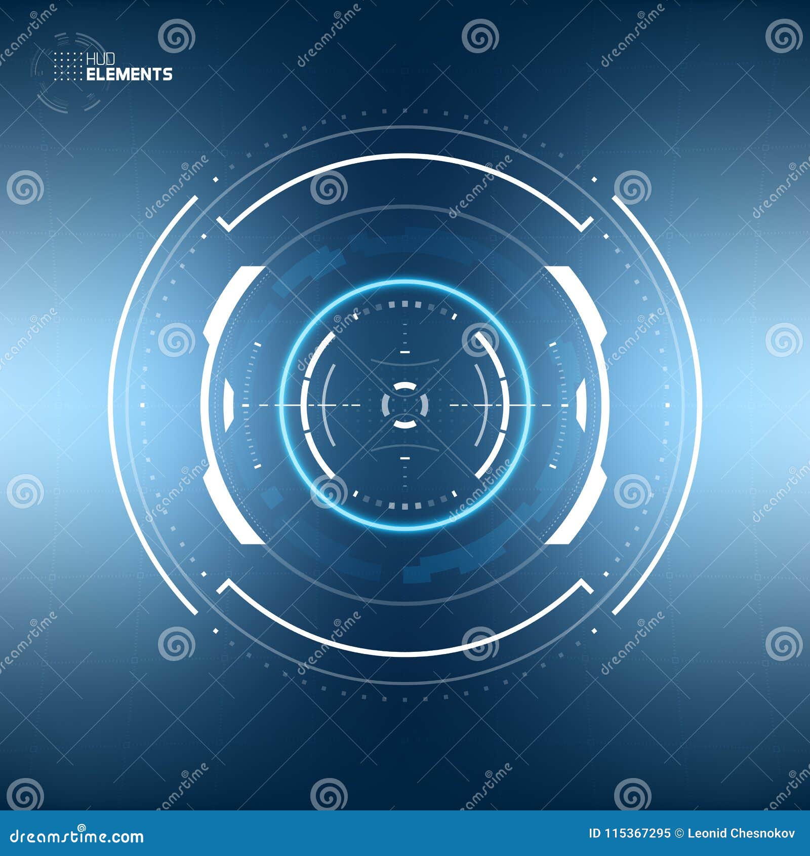 Futuristic Sci-Fi Circular HUD Element Stock Vector - Illustration of ...