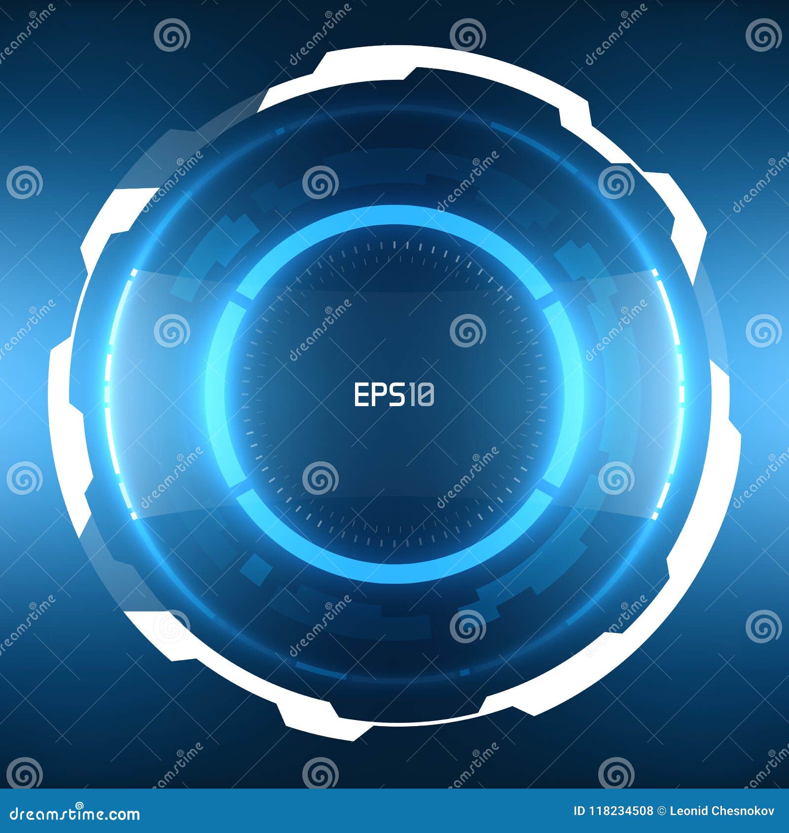 Futuristic Sci-Fi Circular HUD Element Stock Vector - Illustration of ...